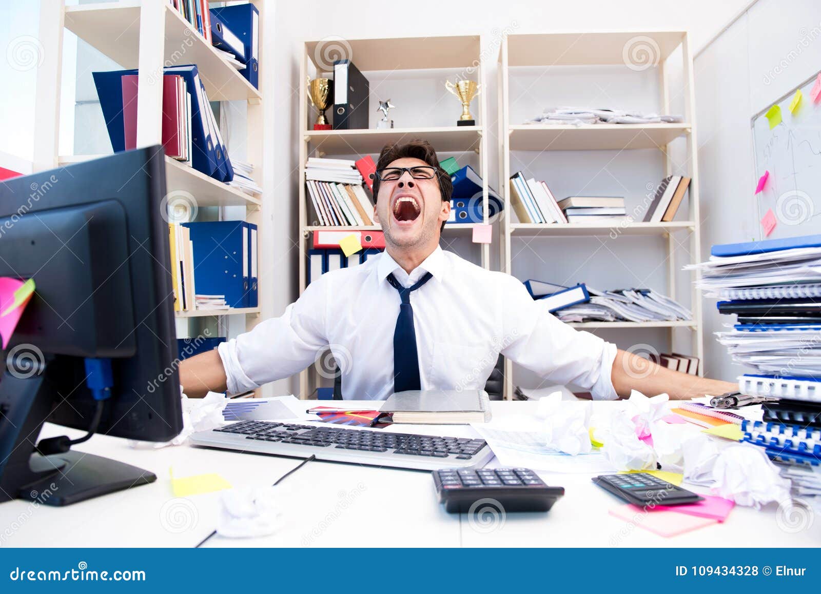 The Angry and Scary Businessman in the Office Stock Photo - Image of ...