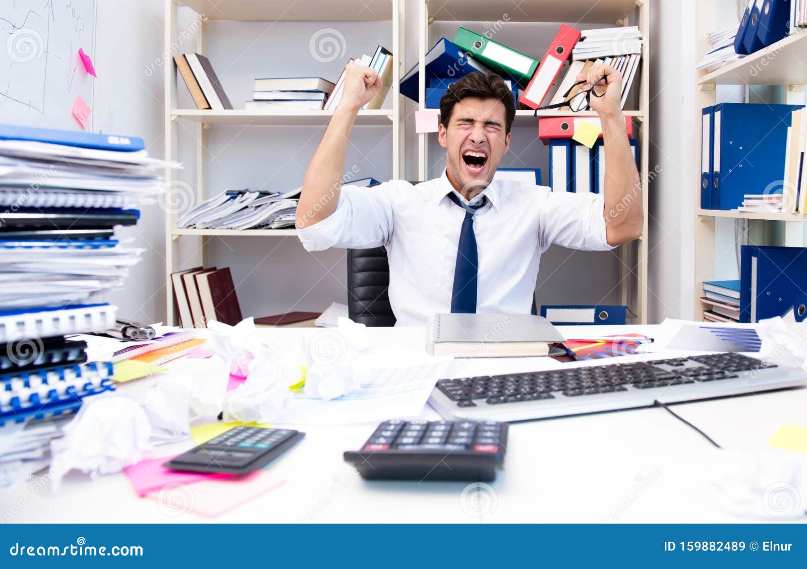 Angry and Scary Businessman in the Office Stock Image - Image of ...