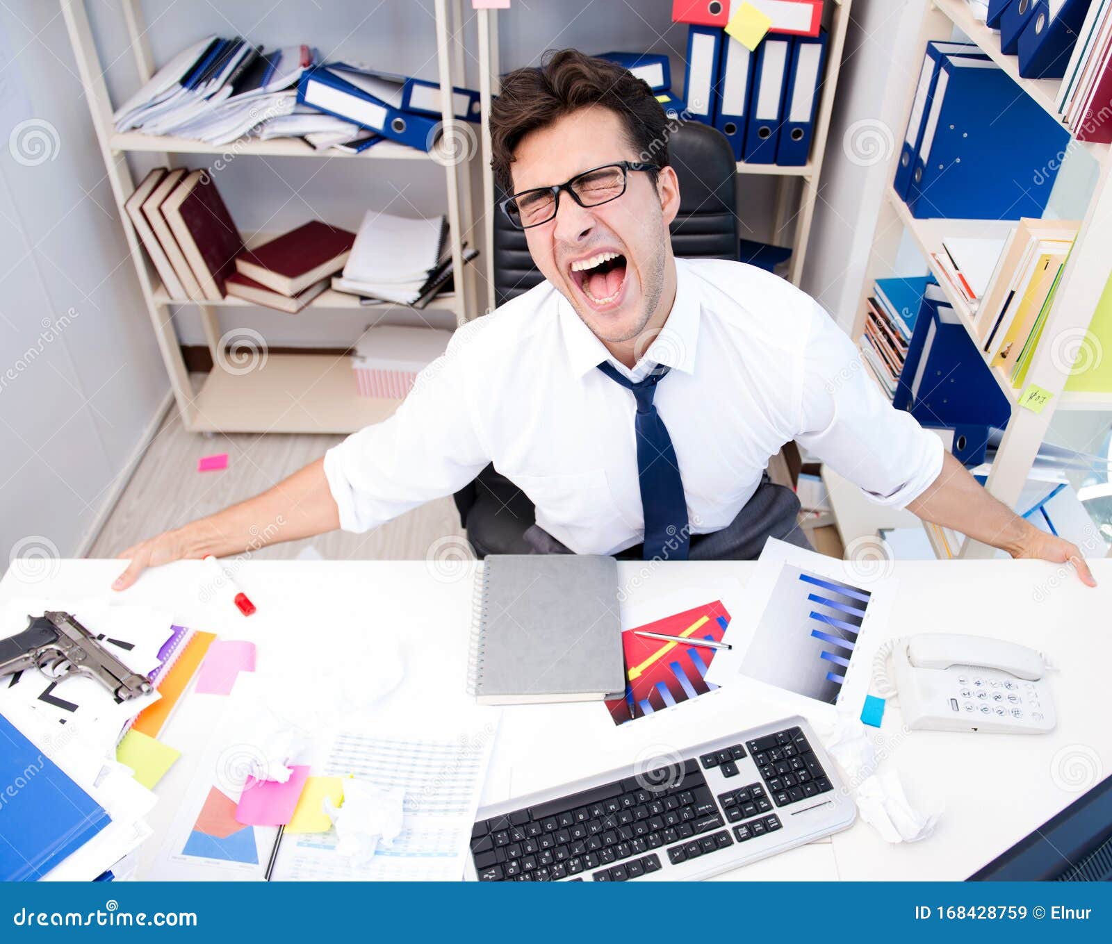 The Angry and Scary Businessman in the Office Stock Image - Image of ...
