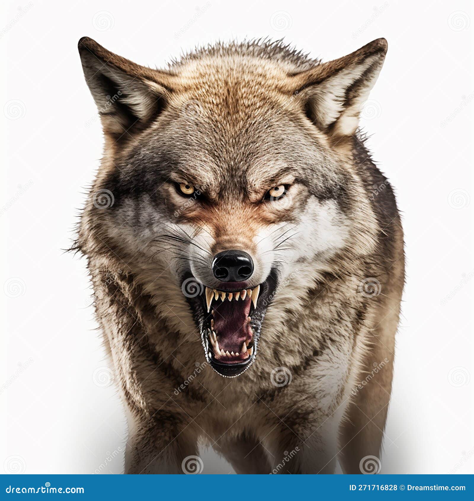 Angry Scary Wolf Bared His Fangs Close-up Portrait Isolated on White ... Angry Scary Wolf Bared His Fangs Close-up Portrait Isolated on White ...