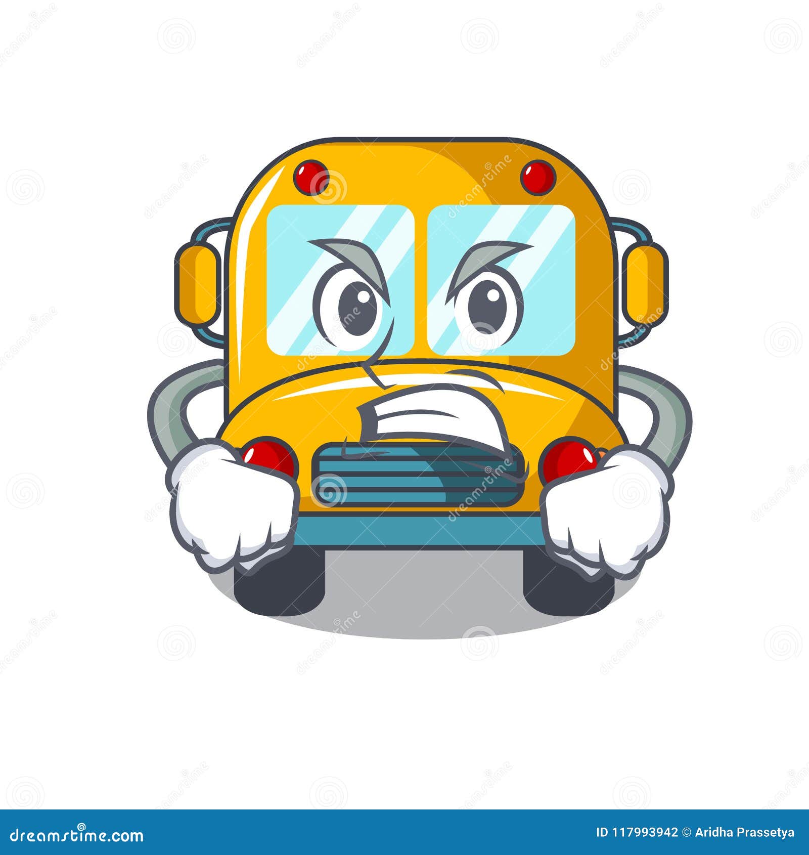 Angry School Bus Mascot Cartoon Vector Illustration | CartoonDealer.com ...