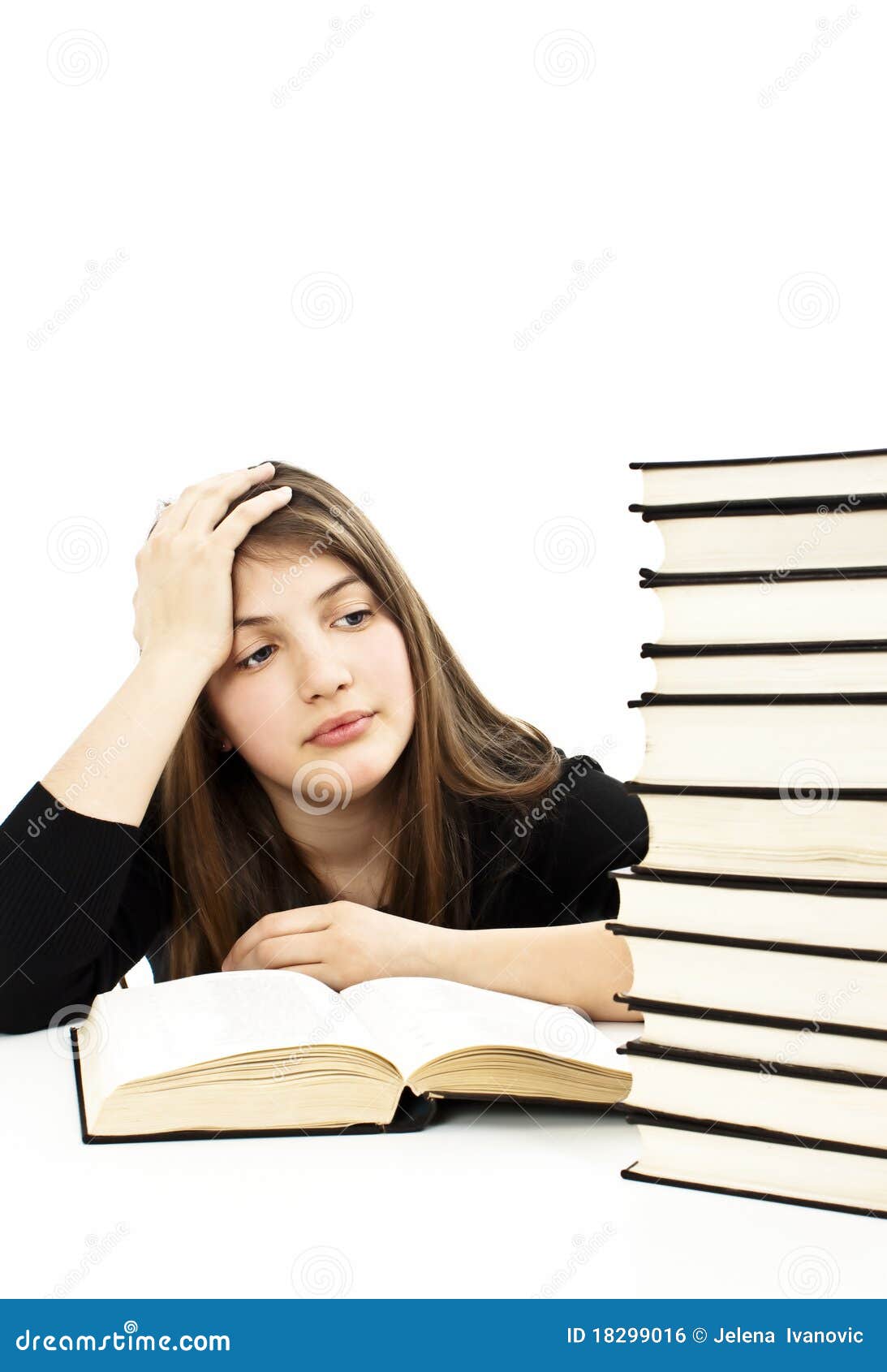 Angry Schoolgirl with Learning Difficulties Stock Photo - Image of back ...