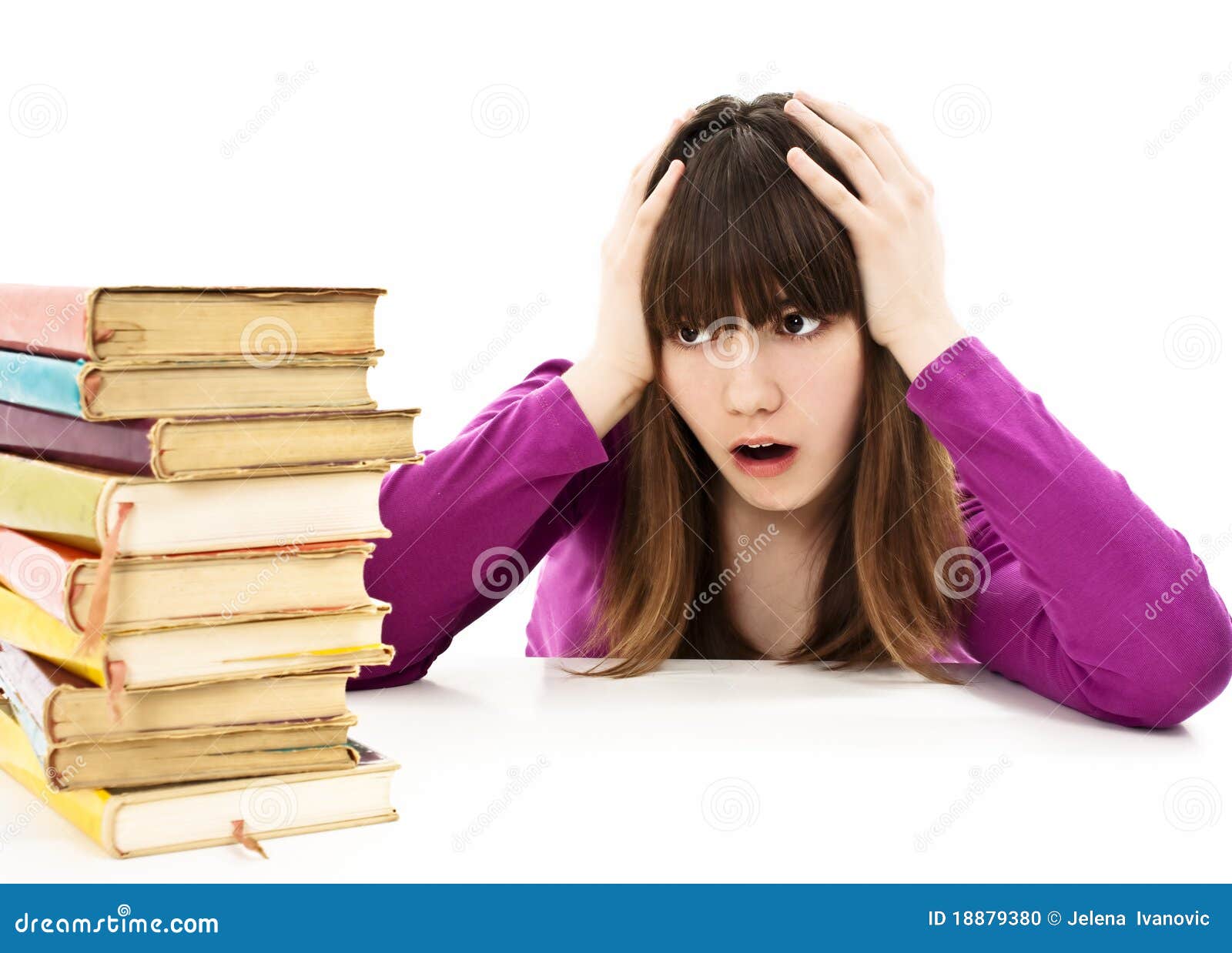 Angry Schoolgirl with Learning Difficulties Stock Photo - Image of ...