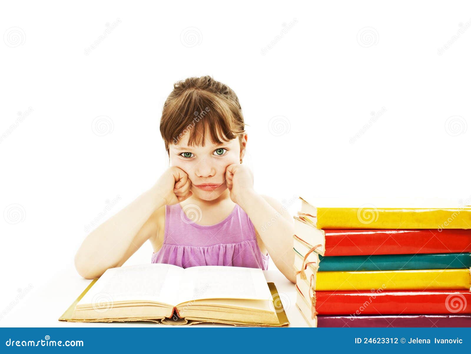 Angry Schoolgirl with Learning Difficulties Stock Photo - Image of back ...