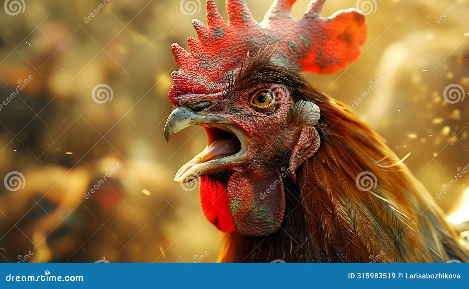 Angry screaming rooster stock illustration. Illustration of assertive ...