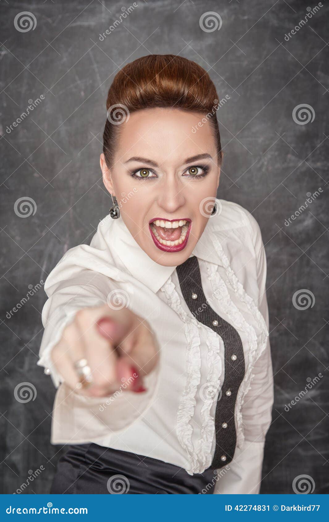 Angry Screaming Teacher Pointing Out Stock Image - Image of anger ...
