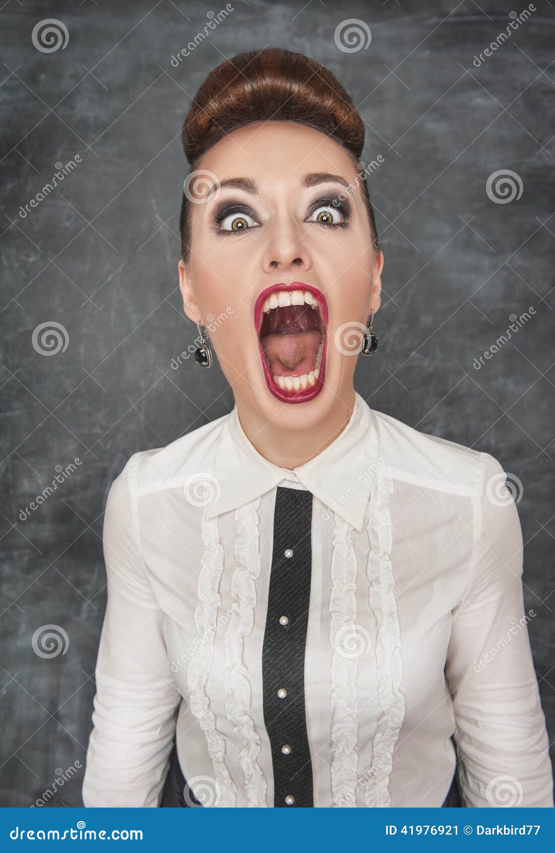 Angry screaming woman stock image. Image of open, mouth - 41976921