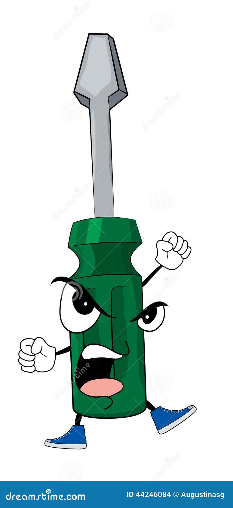 Angry screwdriver cartoon stock illustration. Illustration of white ...