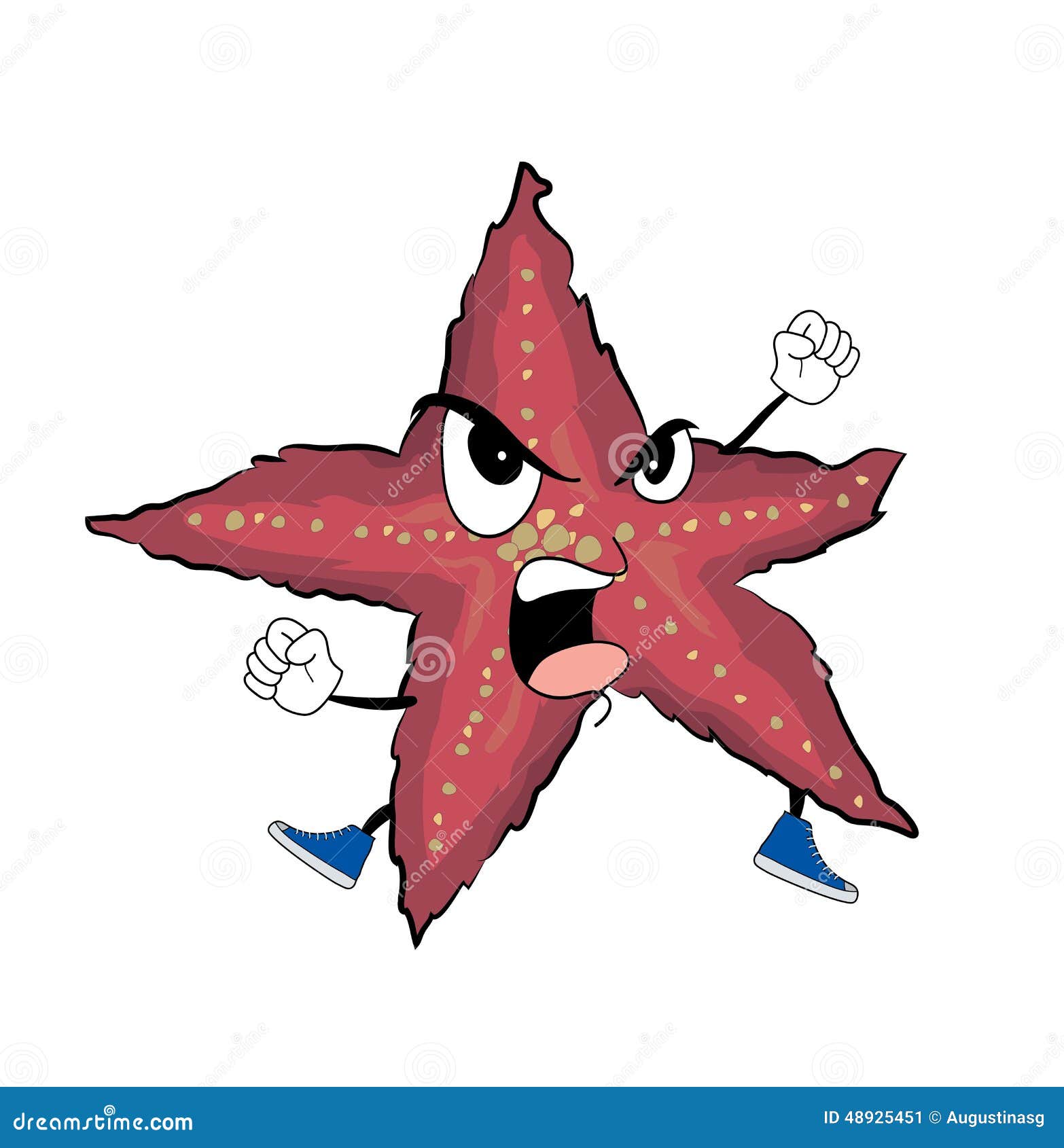 Angry Sea star cartoon stock illustration. Illustration of clipart - 48925451
