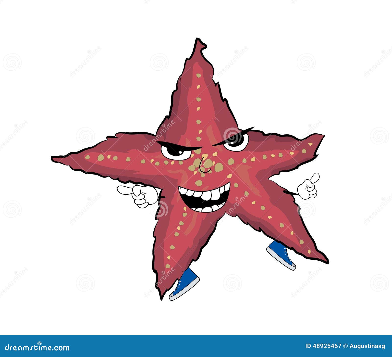 Angry Sea star cartoon stock illustration. Illustration of star - 48925467