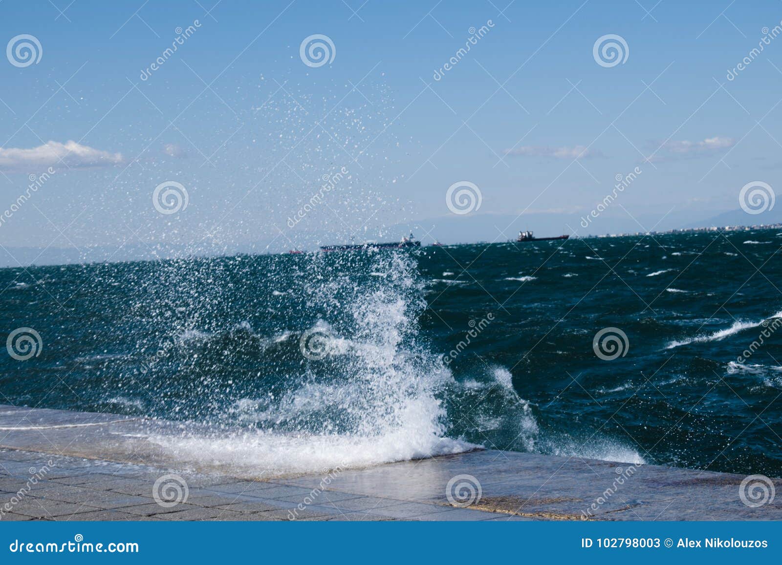 Angry sea view stock image. Image of view, waves, bluesky - 102798003