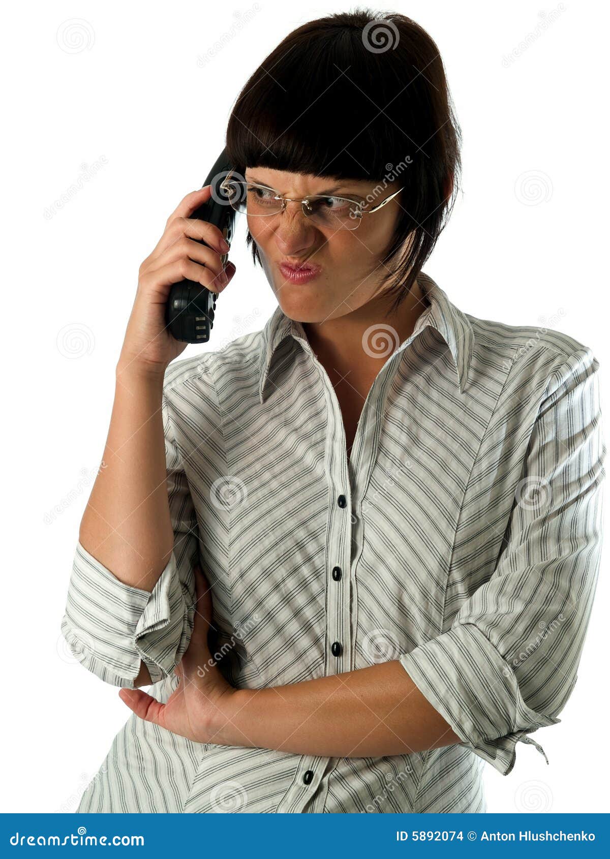 Angry secretary stock photo. Image of beautiful, cute - 5892074