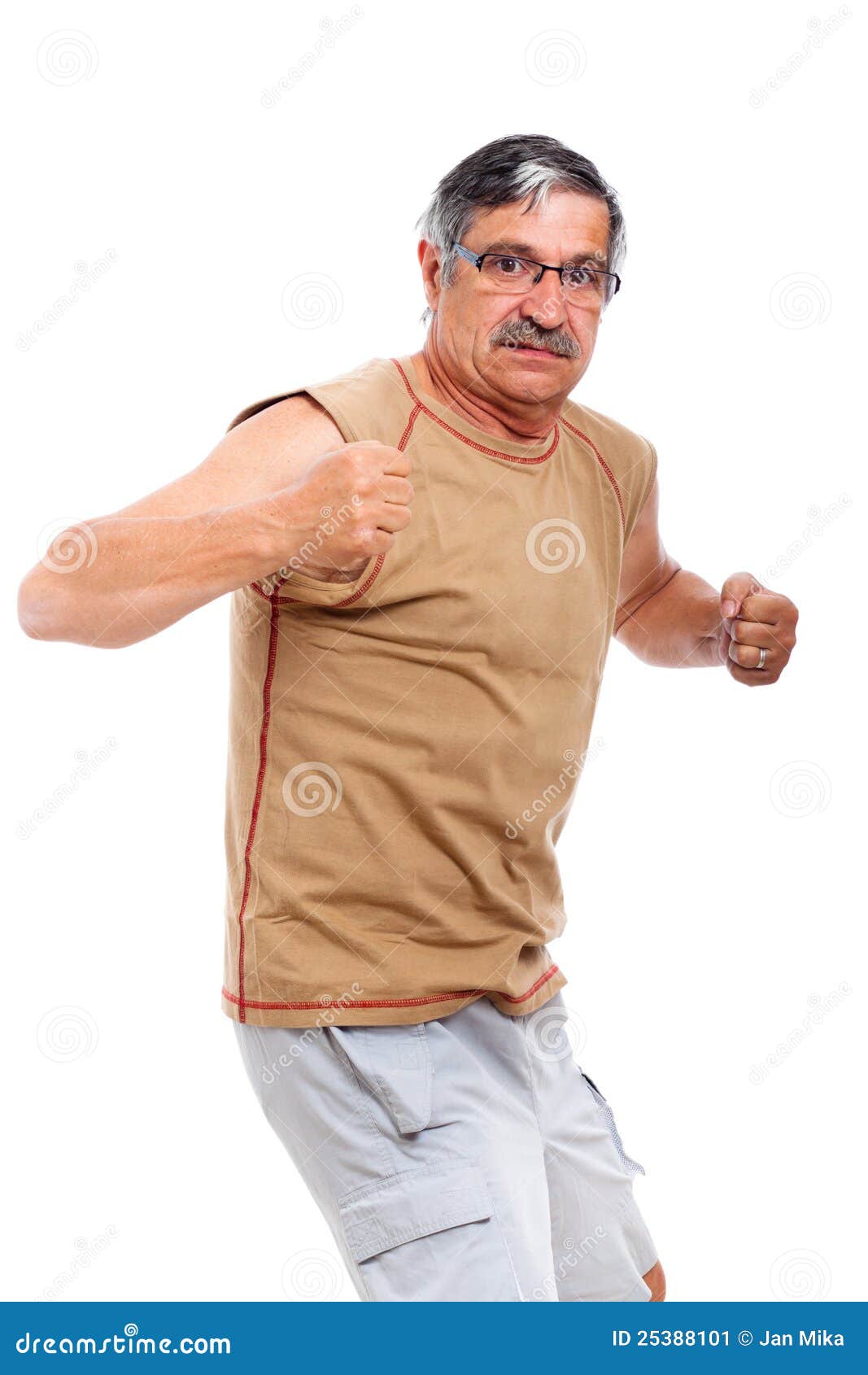 Angry senior man fighter stock image. Image of handsome - 25388101