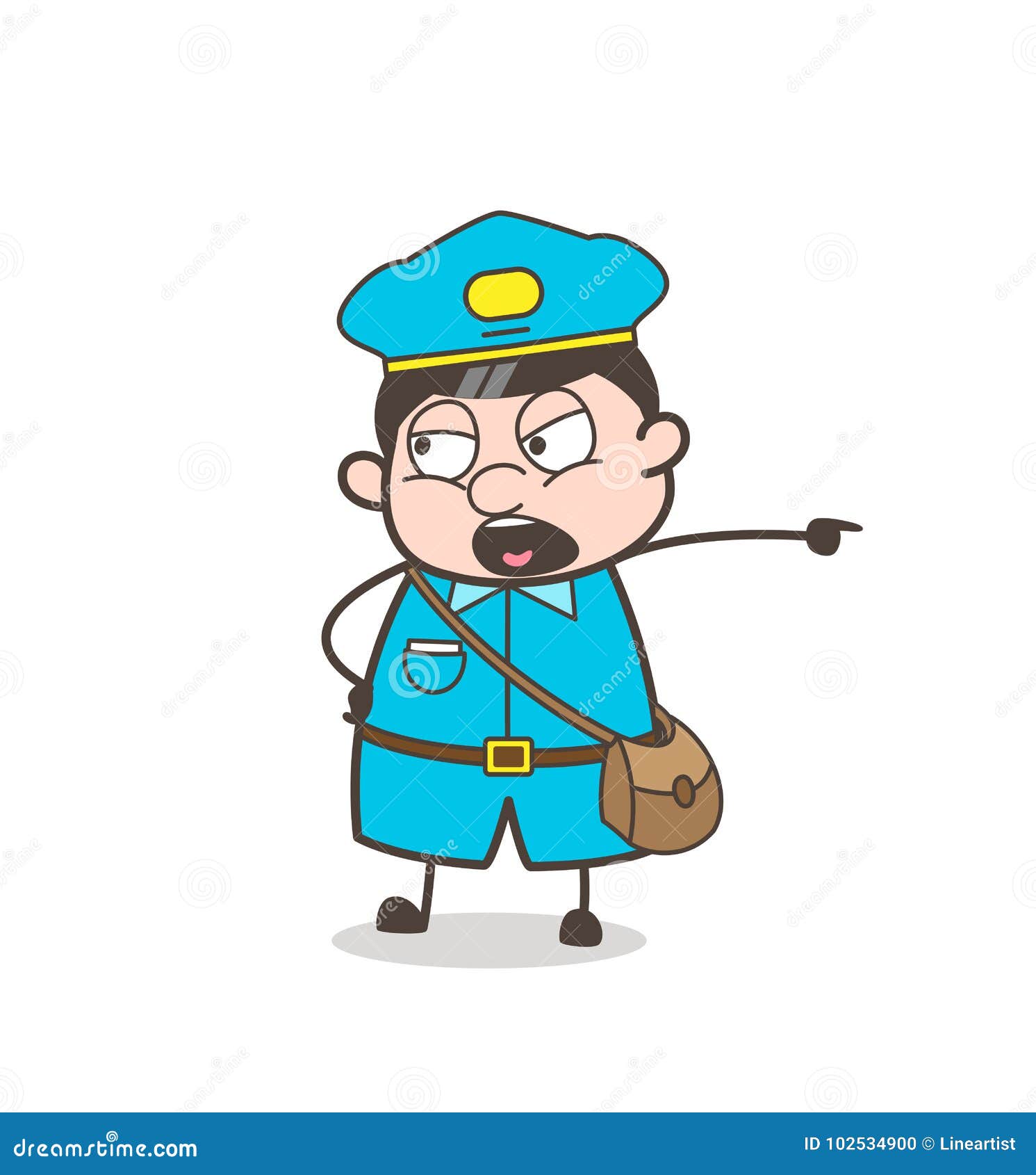 Angry Senior Postman Worker Shouting Vector Illustration Stock ...