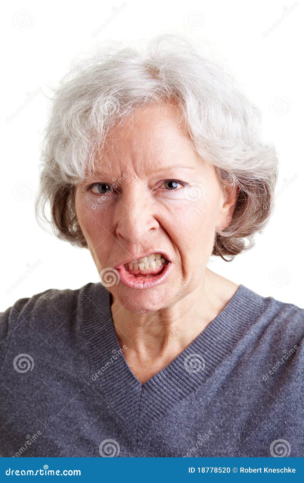 Angry Senior Woman Showing Her Stock Photo - Image: 18778520