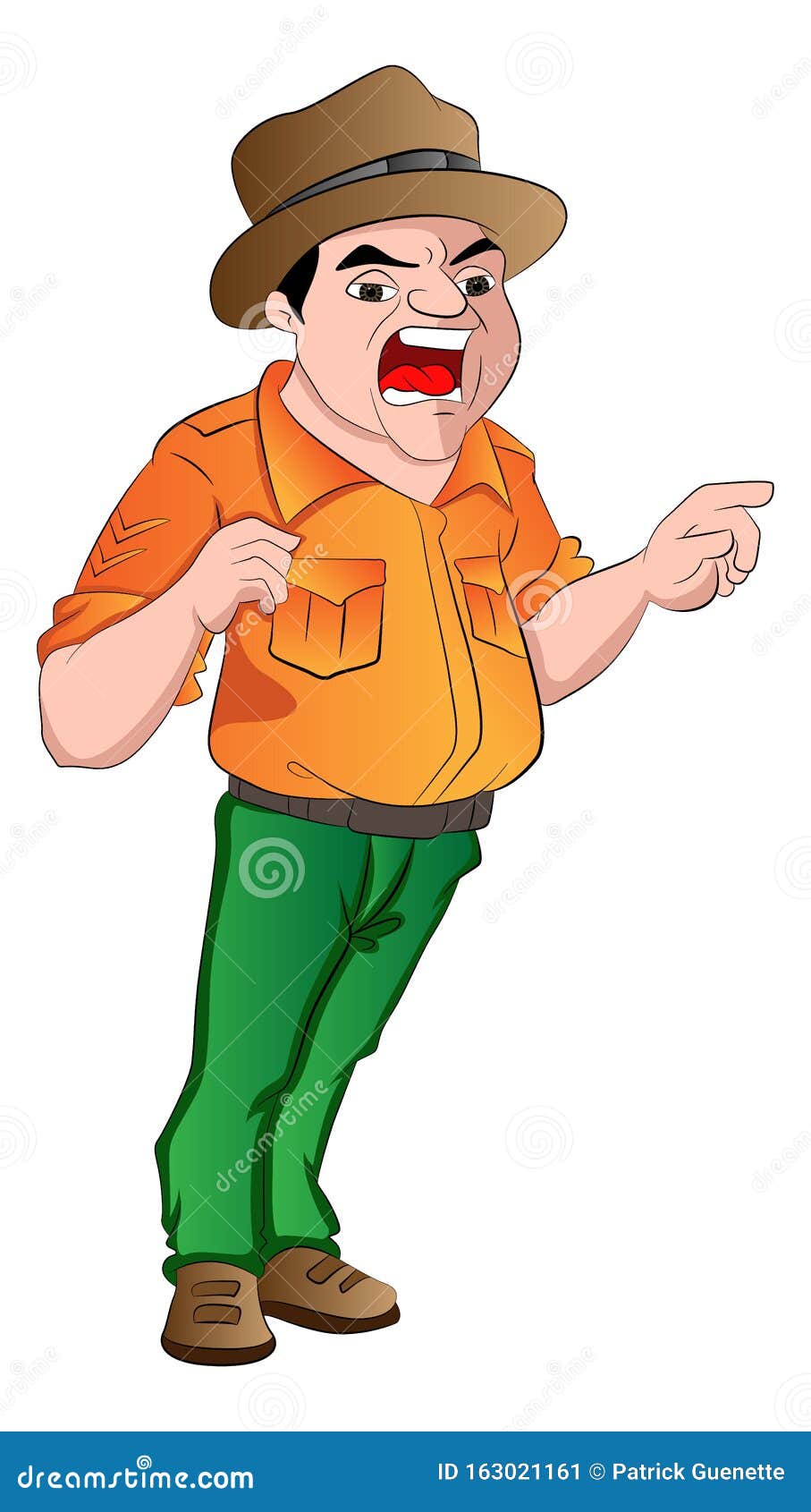 Angry Sergeant, Illustration Stock Vector - Illustration of male, white ...