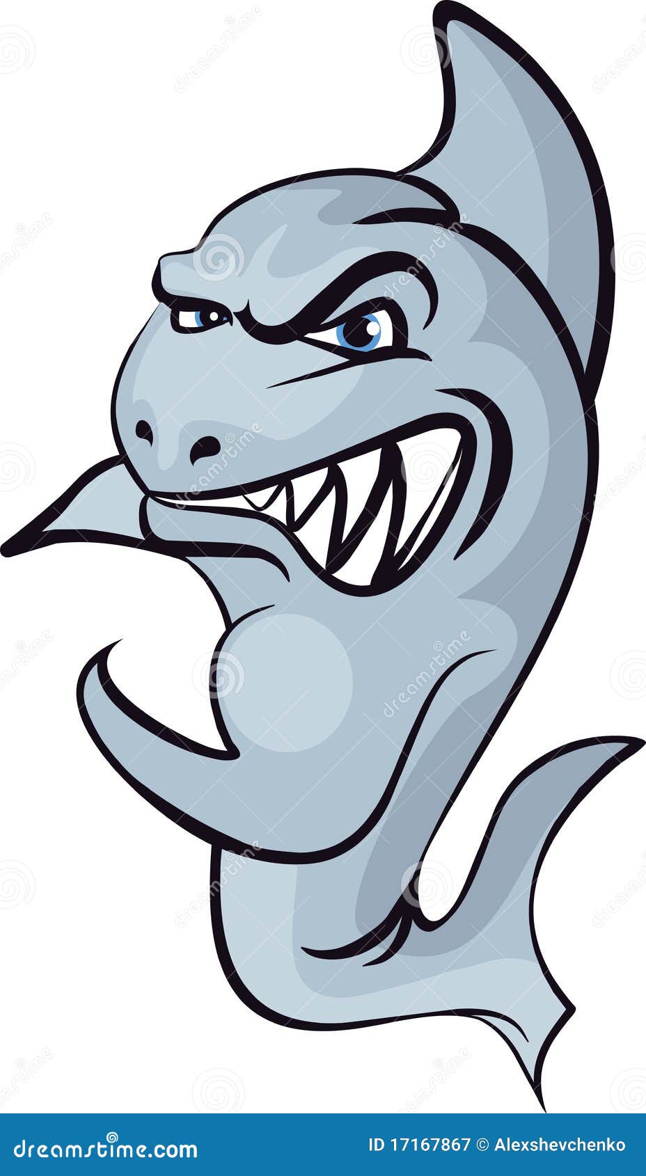 Angry Shark stock vector. Illustration of shark, ocean - 17167867