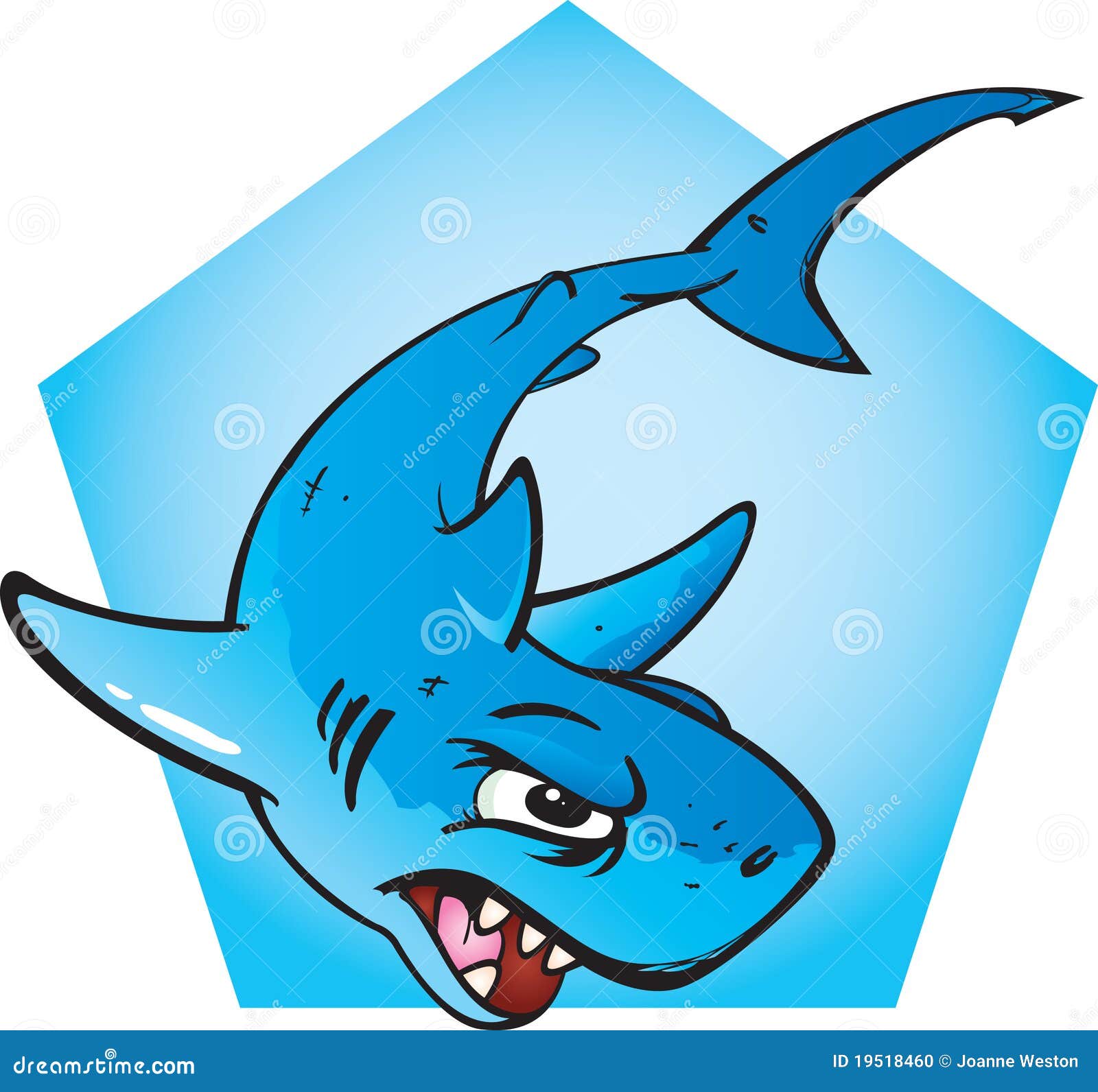 Angry Shark stock vector. Illustration of jaws, vector - 19518460