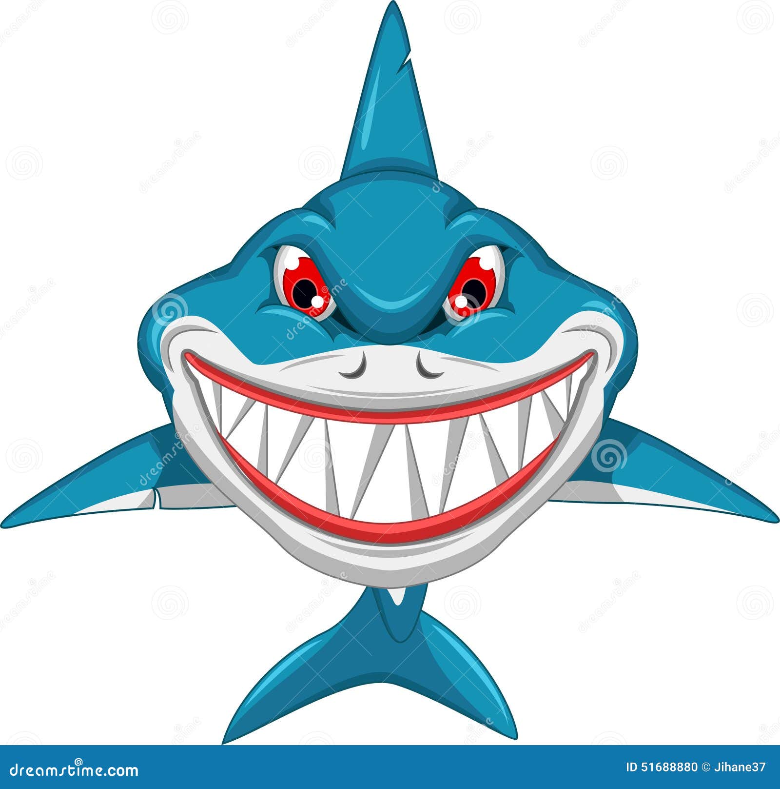 Angry shark cartoon stock illustration. Illustration of scary - 51688880