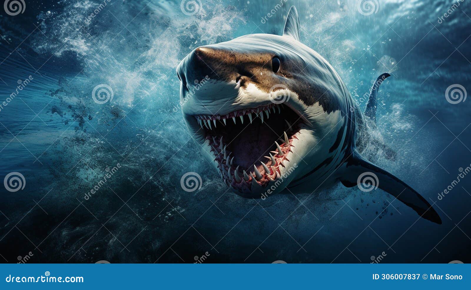 Angry Shark Face Blue Ocean Vector Artwork, Shark, Animal , Generate AI ...