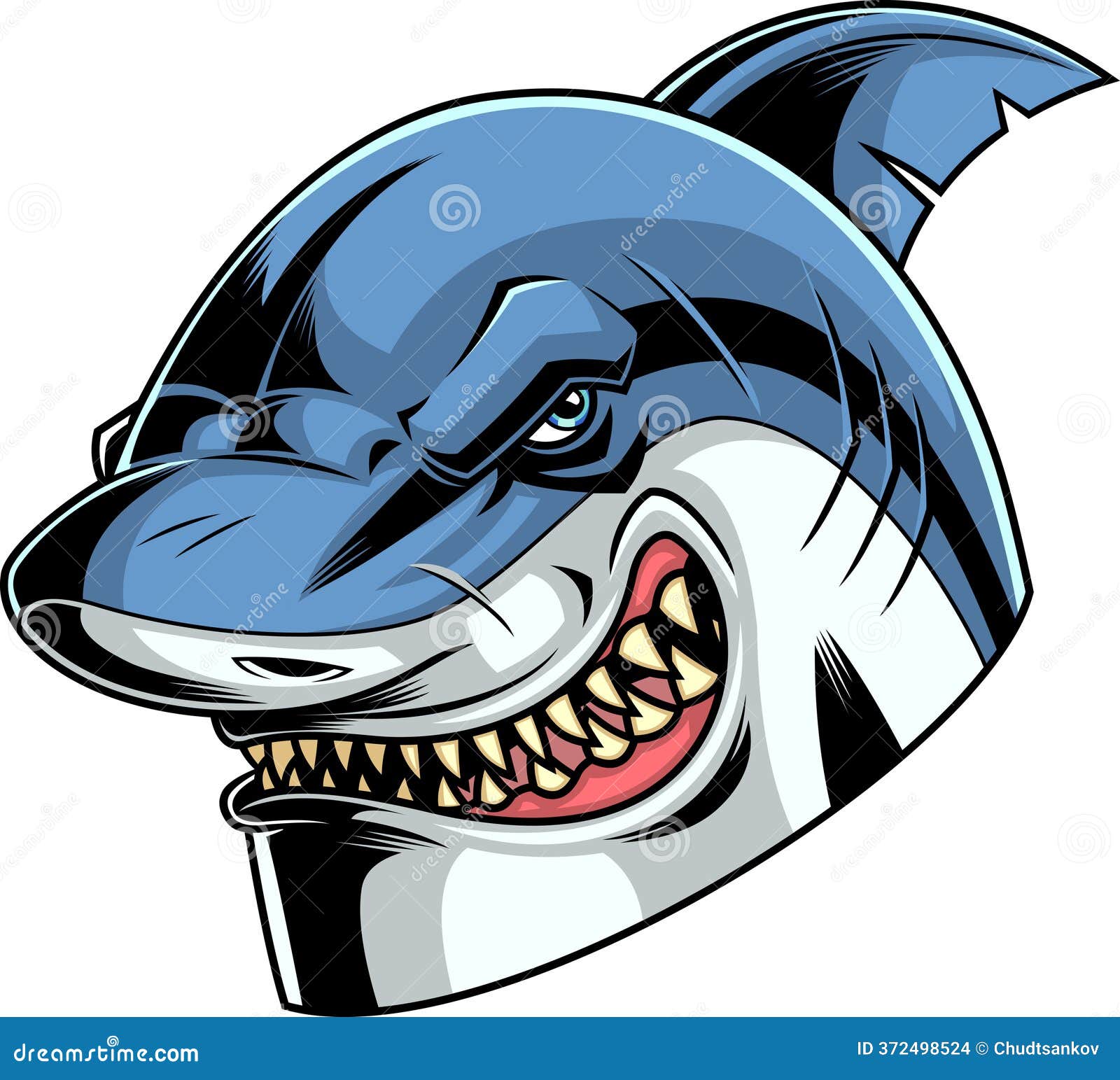 Angry Shark Illustration With Open Mouth And Paint Smears ...