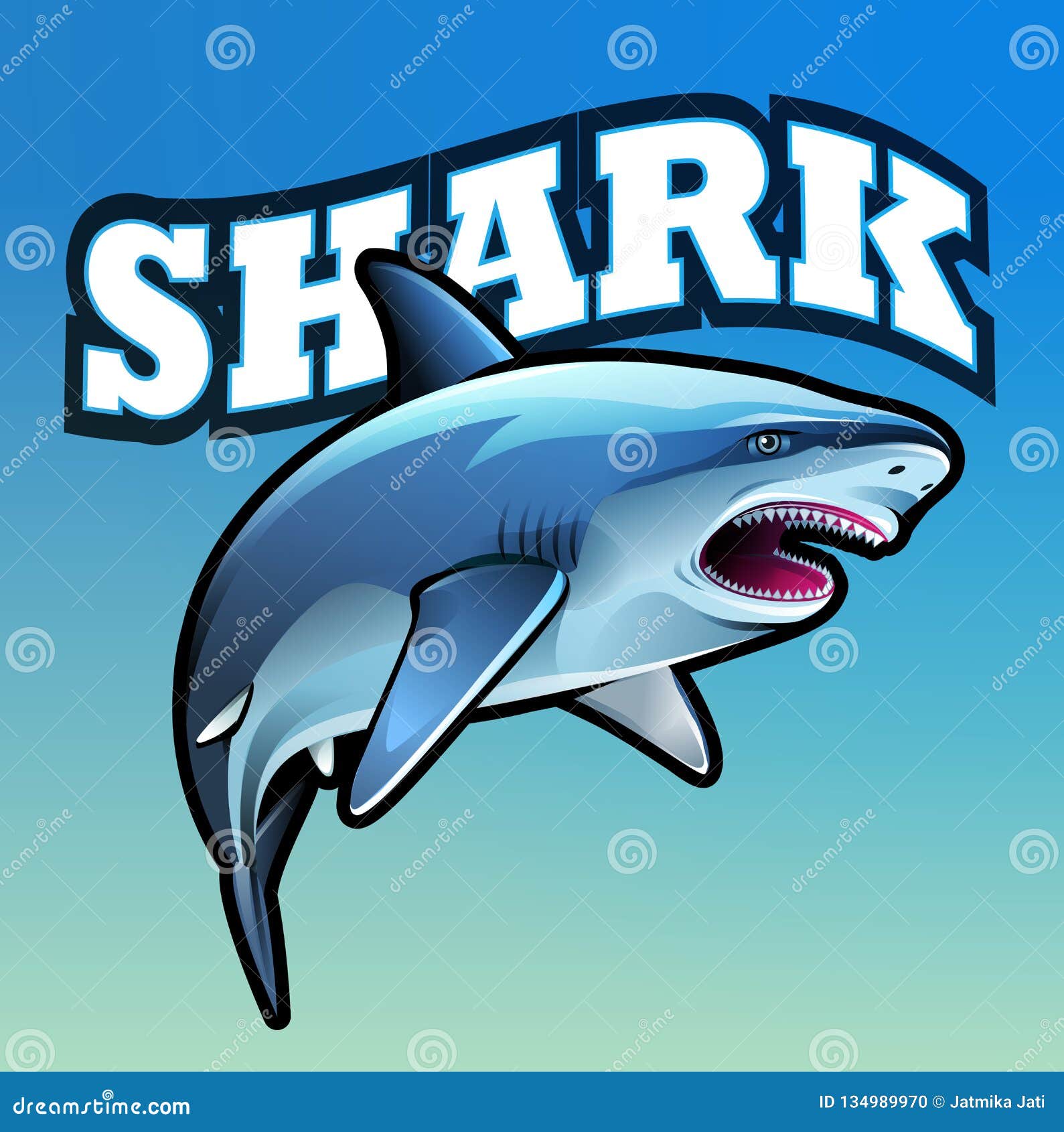 Angry Shark symbol stock vector. Illustration of symbol - 134989970