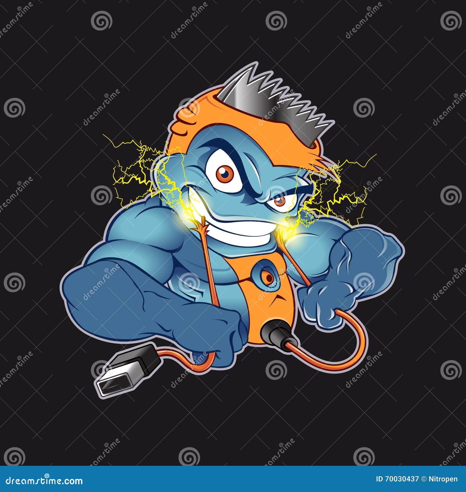 Cartoon Electric Switch, Black And White, Hand Drawn, Sketch Style ...