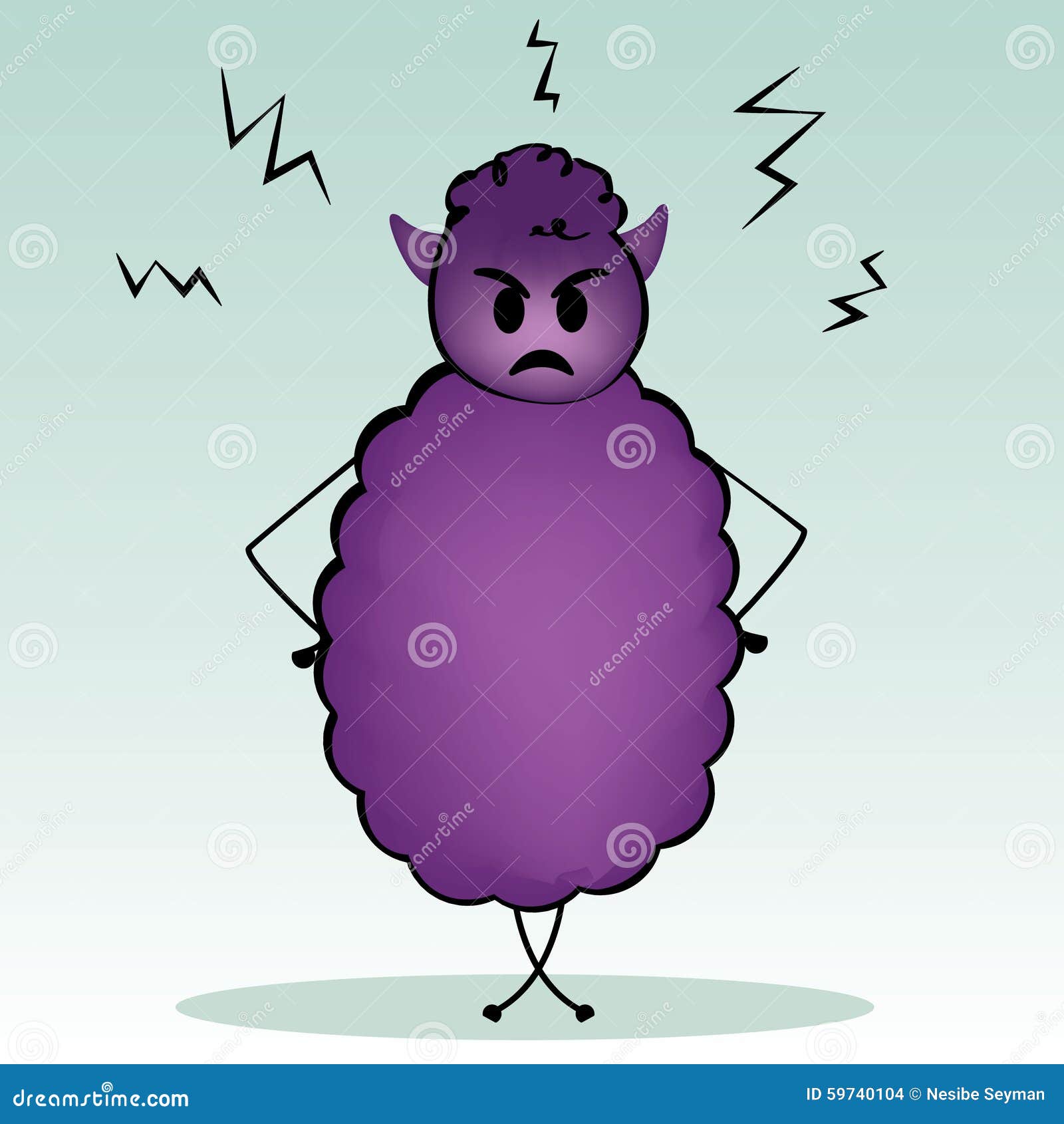 Ram Angry. Sheep Evil Emoji. Farm Animal Aggressive. Vector ...