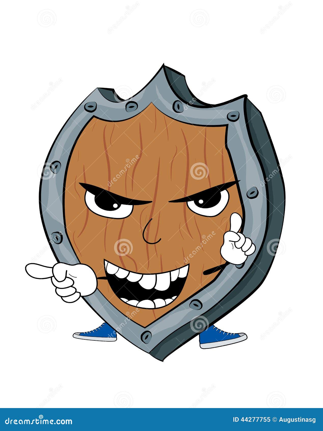 Angry Shield cartoon stock illustration. Illustration of agressive ...
