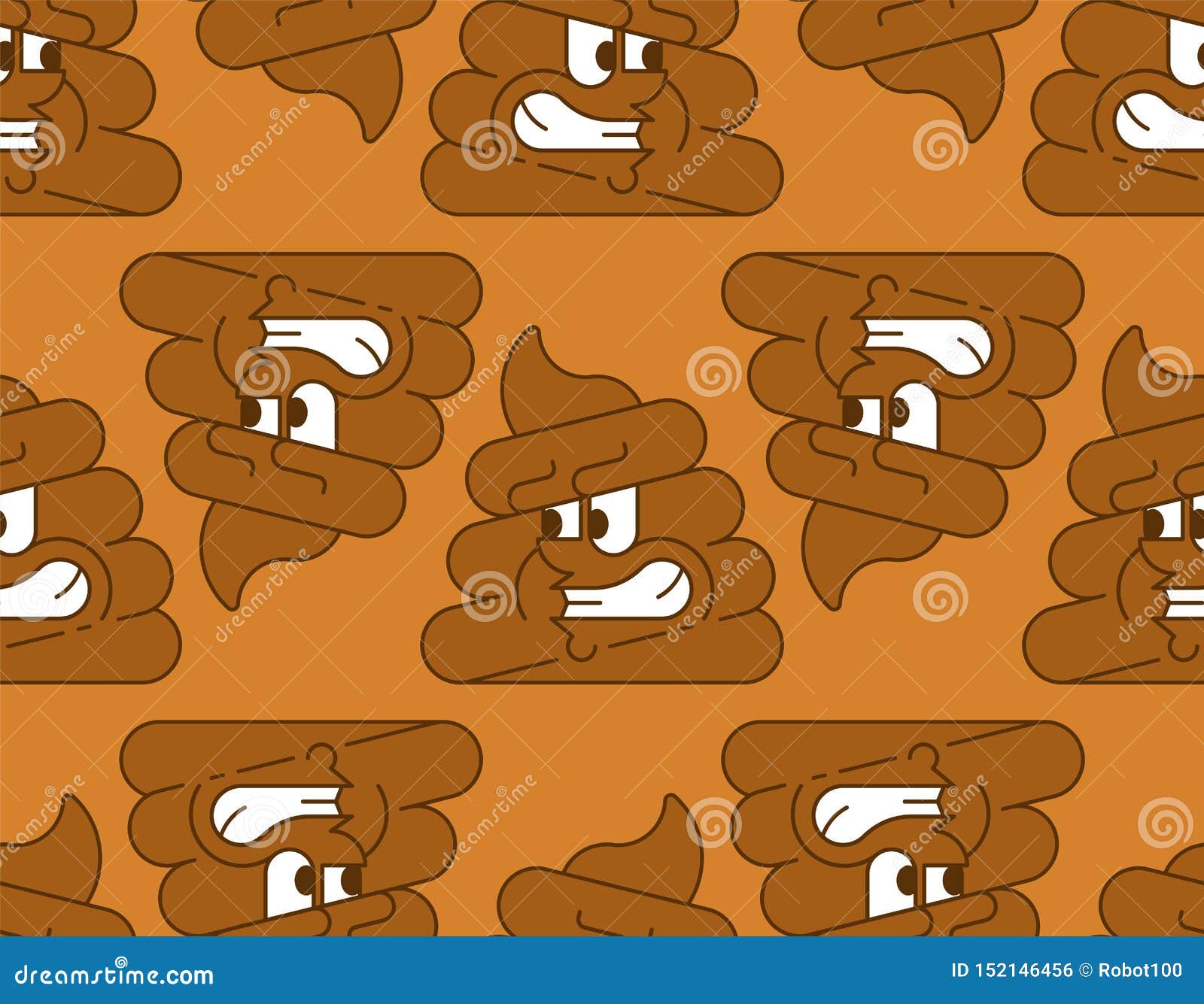 Shit Pattern. Poop Ornament. Turd Background. WC Texture Vector ...
