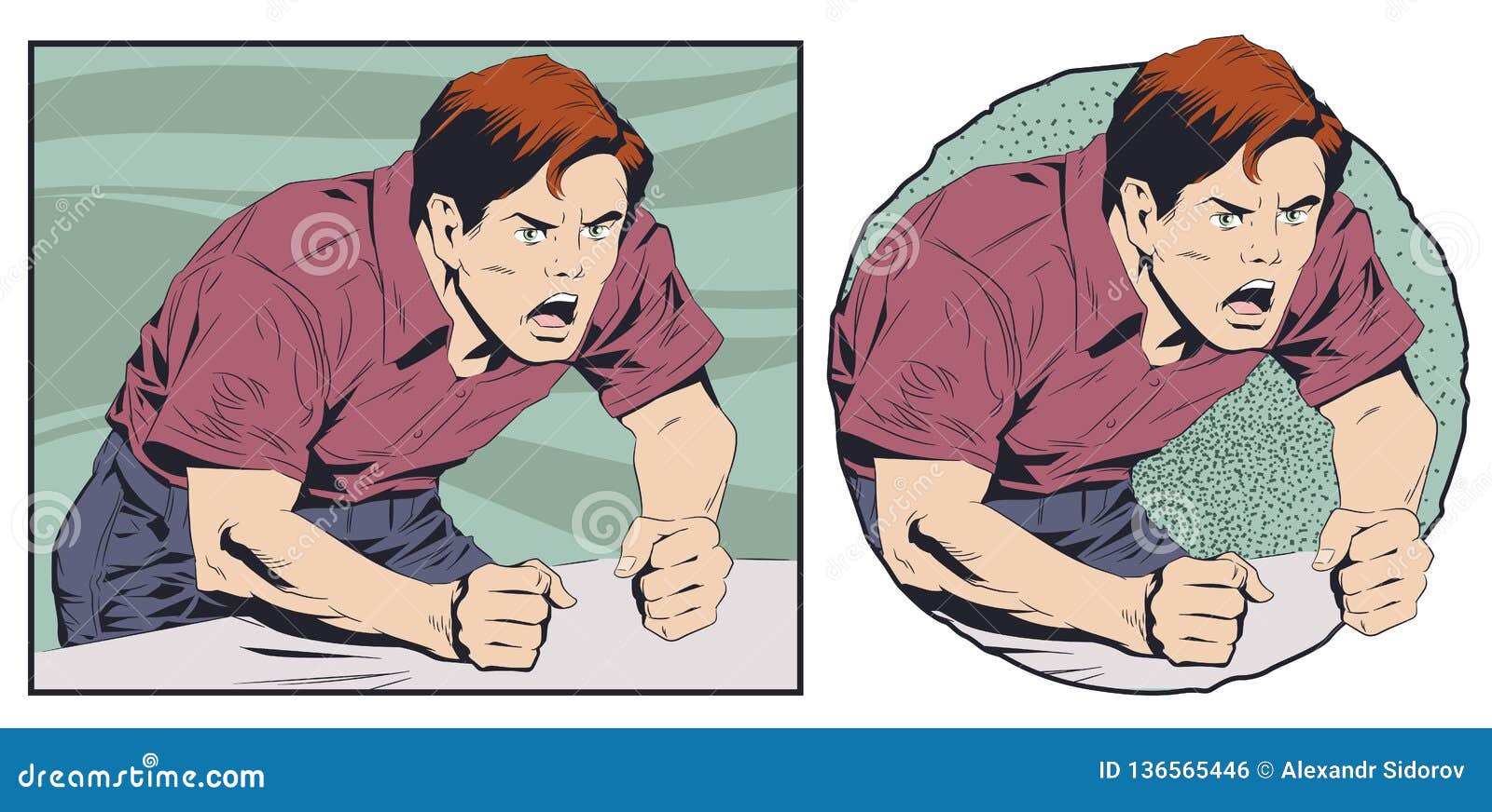 Angry Man Shouting. Emoticon, Facial Expression Cartoon Vector ...