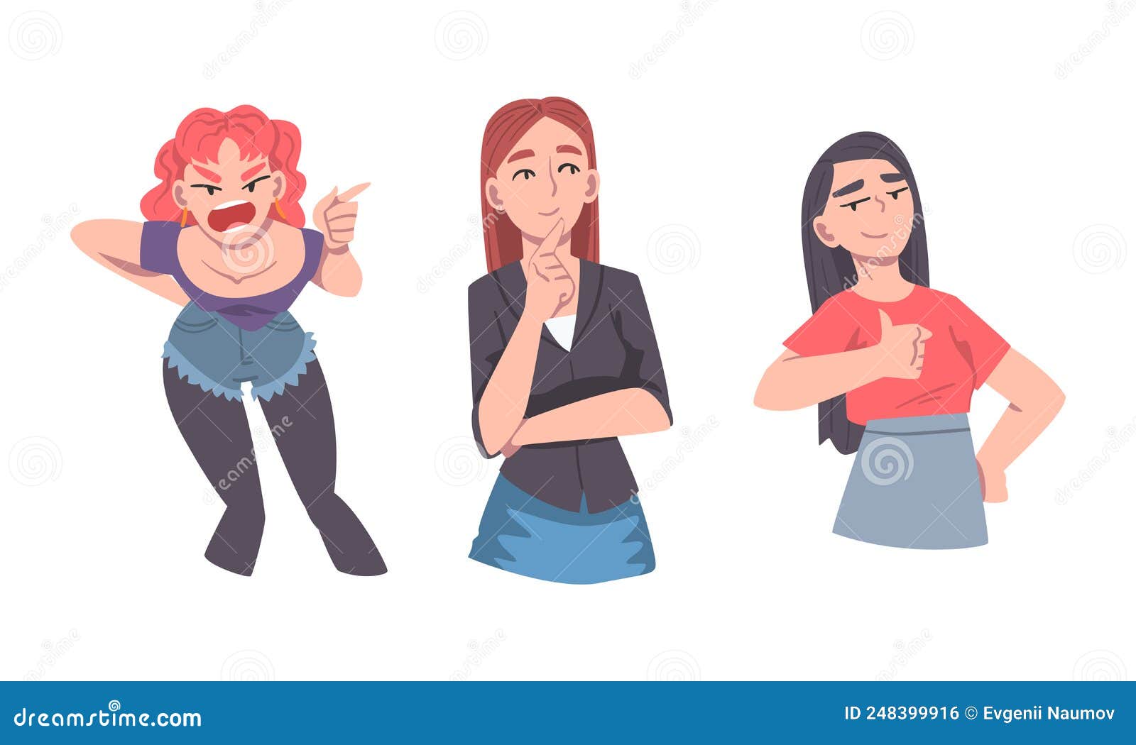 Angry Shouting Woman with Grumpy Face and Scratching Head Thinking ...