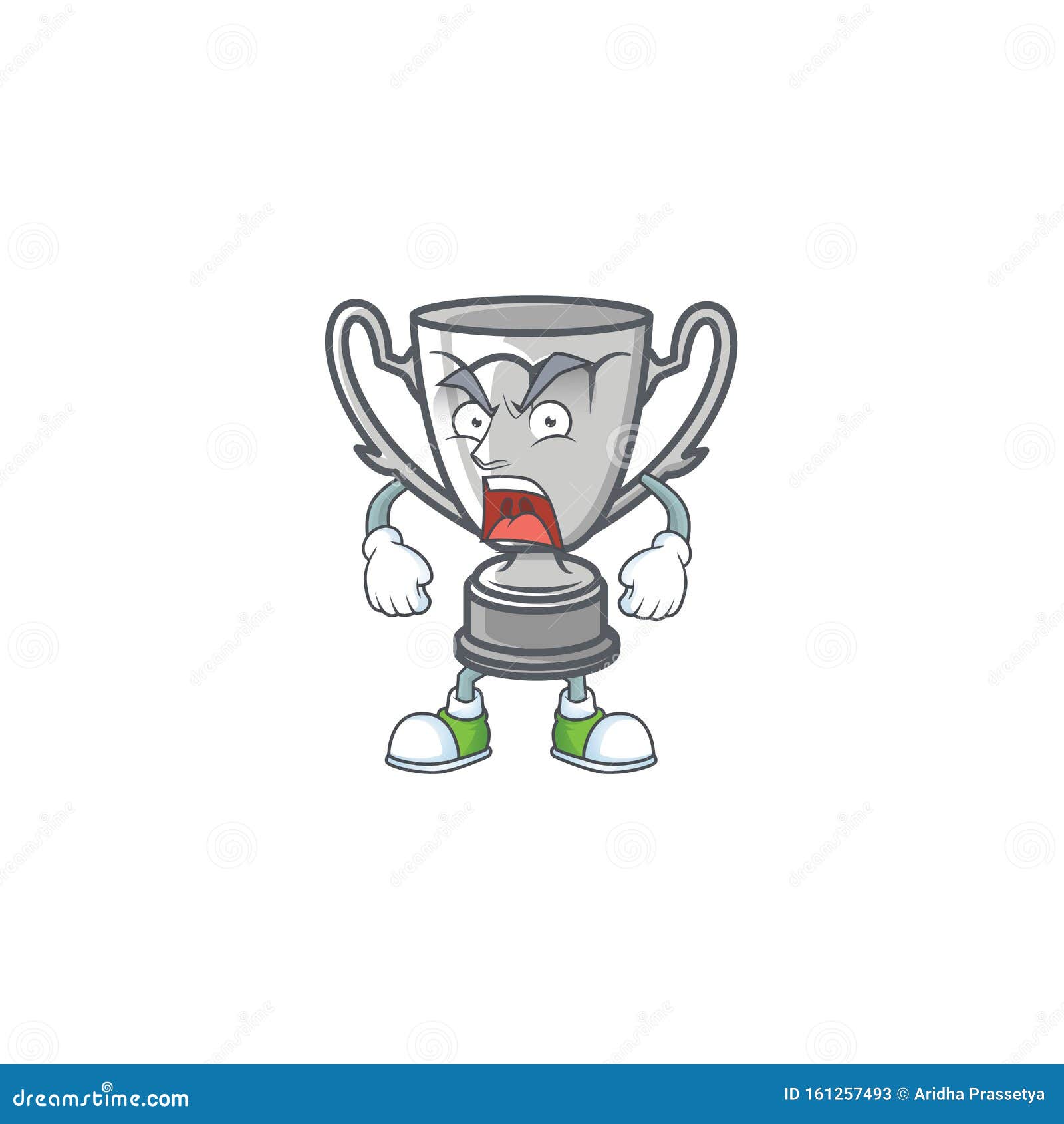 Angry Silver Trophy Isolated with the Character Stock Vector ...
