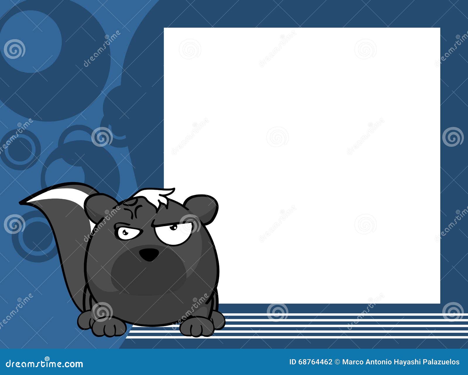 Angry Skunk Ball Frame Cartoon Background Stock Vector - Illustration ...