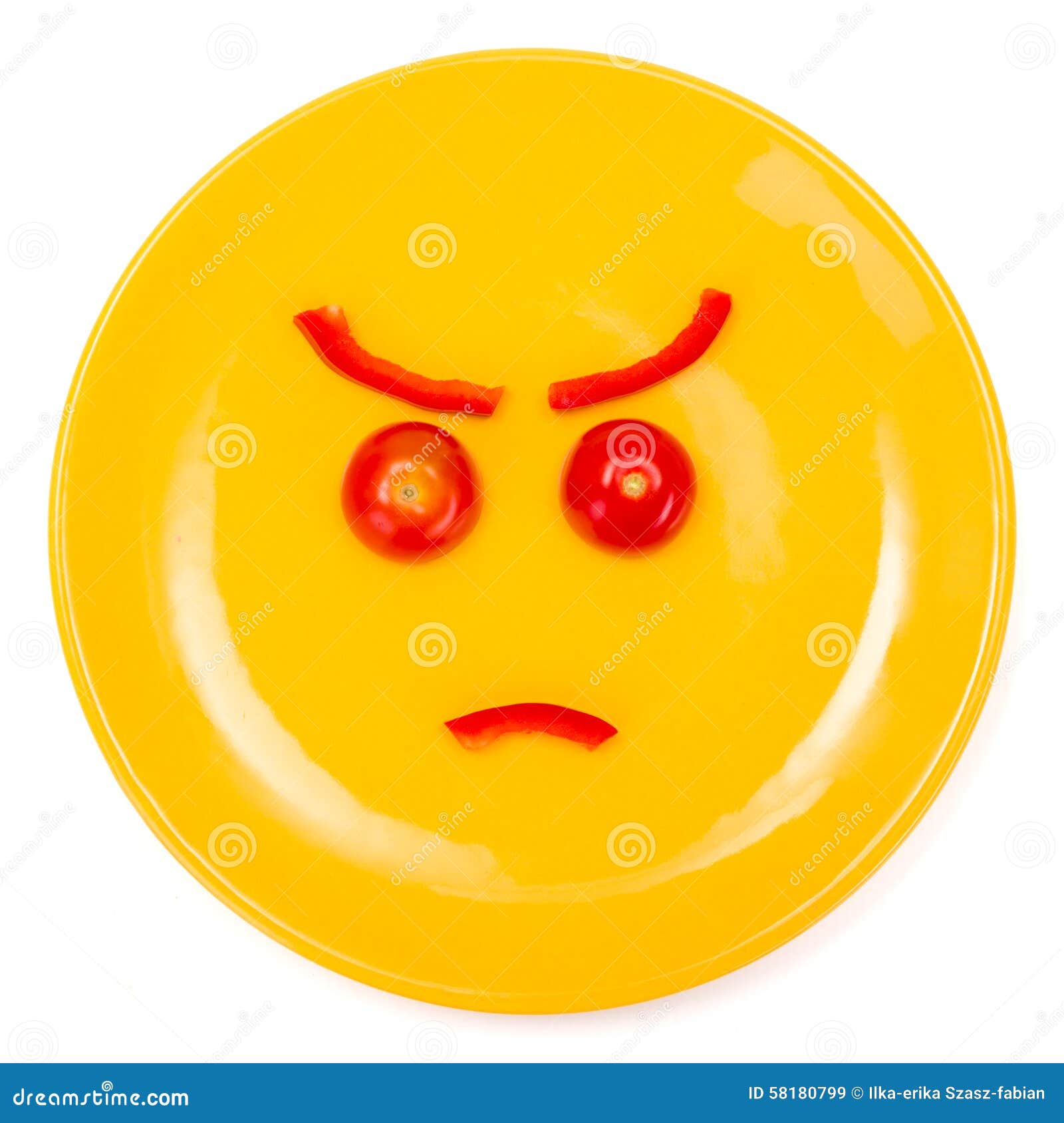 Angry Smiley Face Made on Plate Stock Image - Image of face, smiling ...