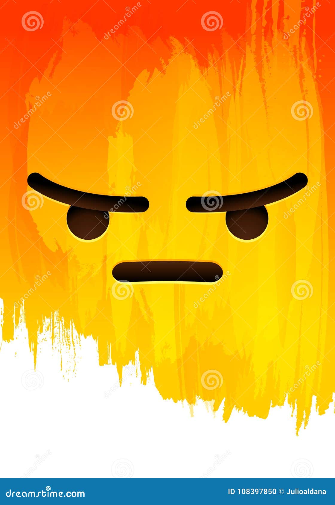 Angry Smiley Emoji Face. Annoyed Cute Cartoon Vector Emoticon ...