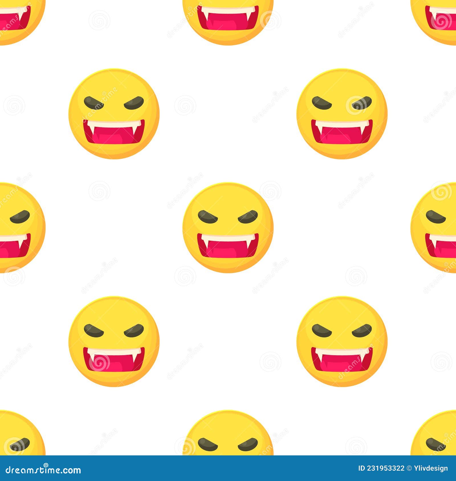 Angry Smiley Pattern Seamless Vector Stock Vector - Illustration of ...