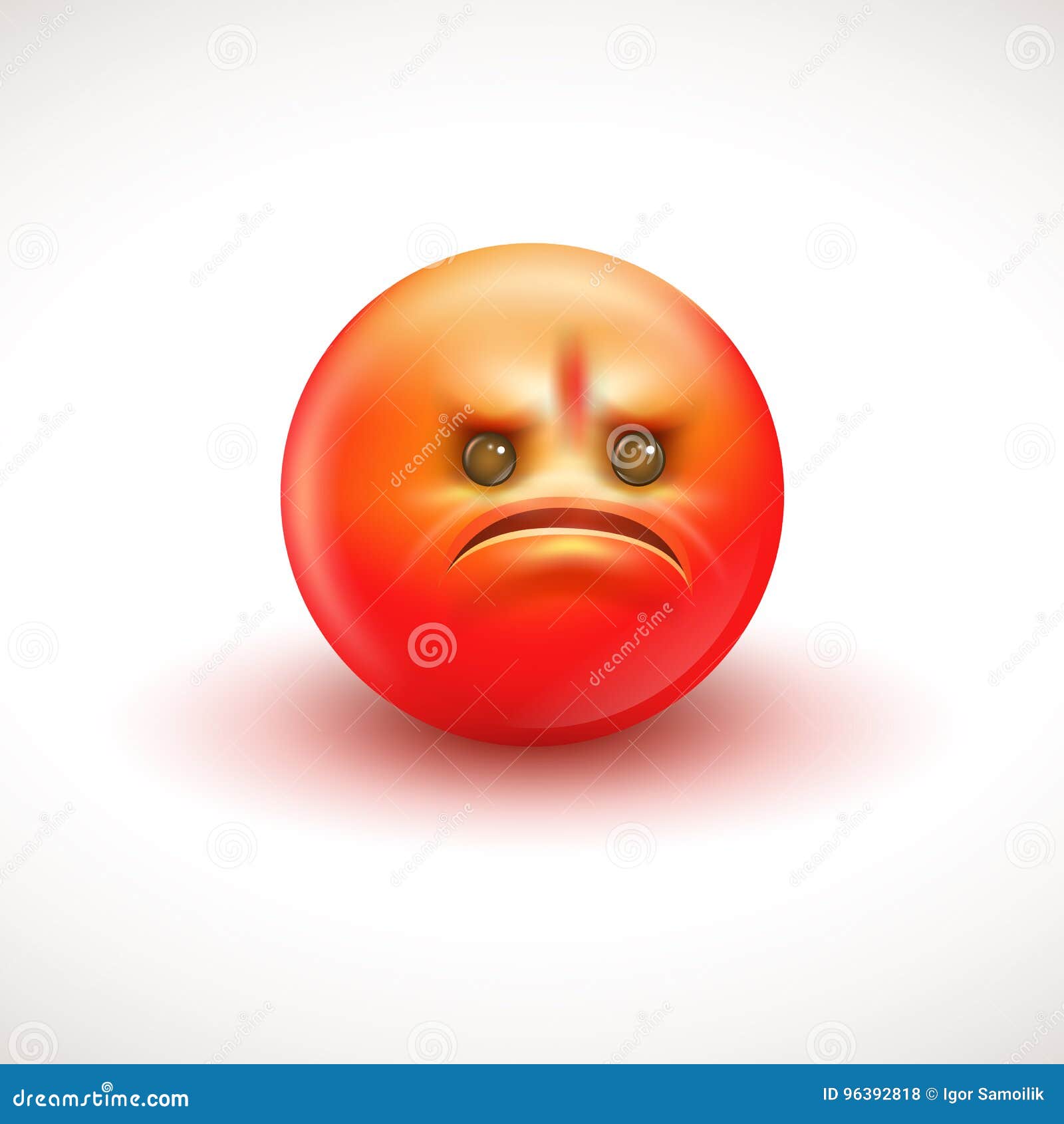 Angry Smiling Emoticon, Emoji - Vector Illustration Stock Vector ...