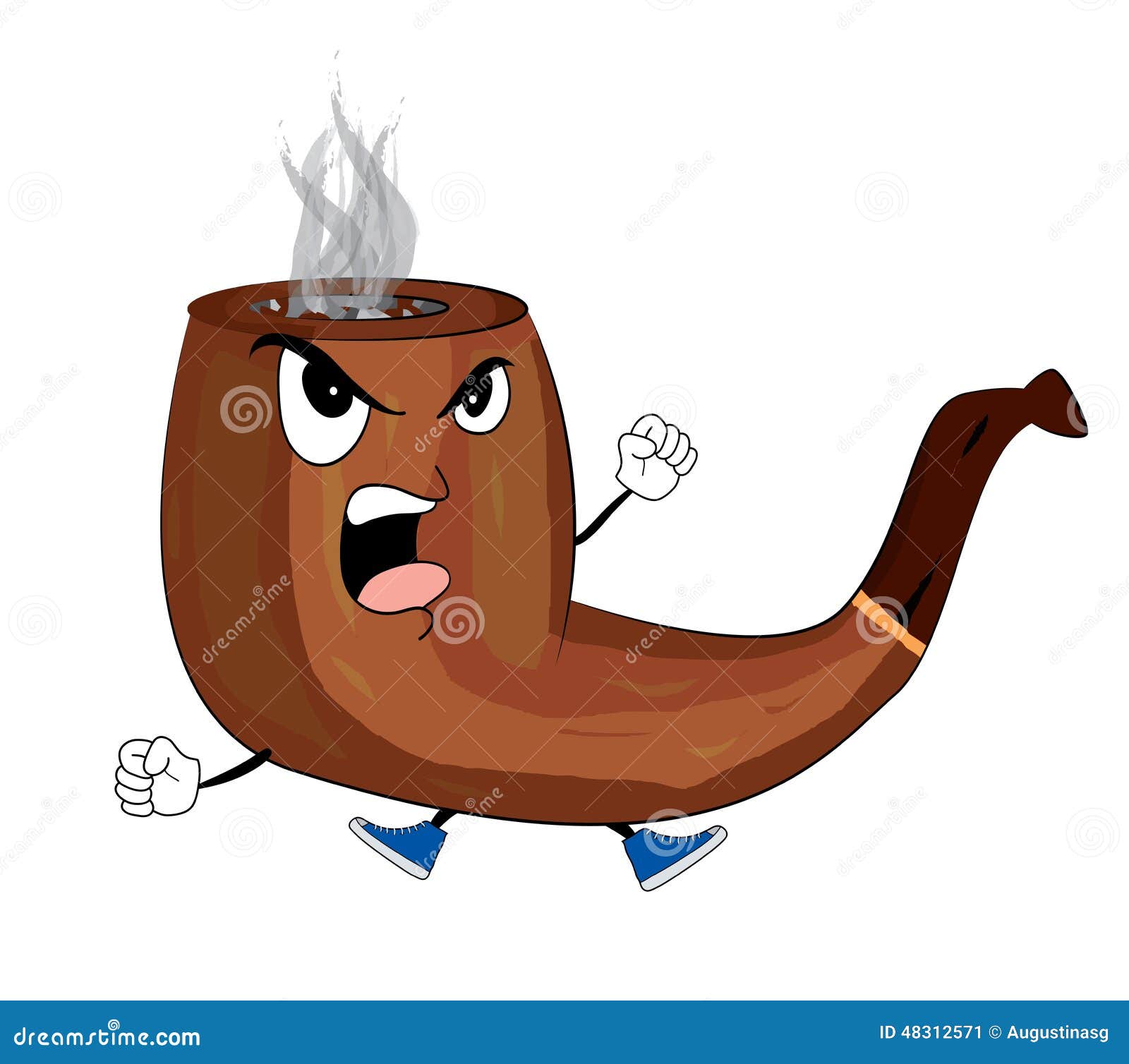Angry Smoking Pipe Cartoon Royalty-Free Illustration | CartoonDealer ...