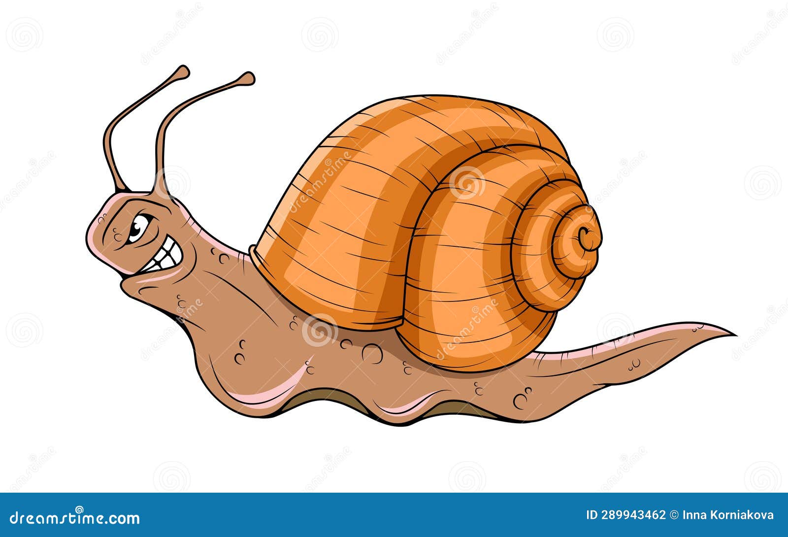 Angry Snail Character. Vector Illustration of a Cartoon Snail Stock ...