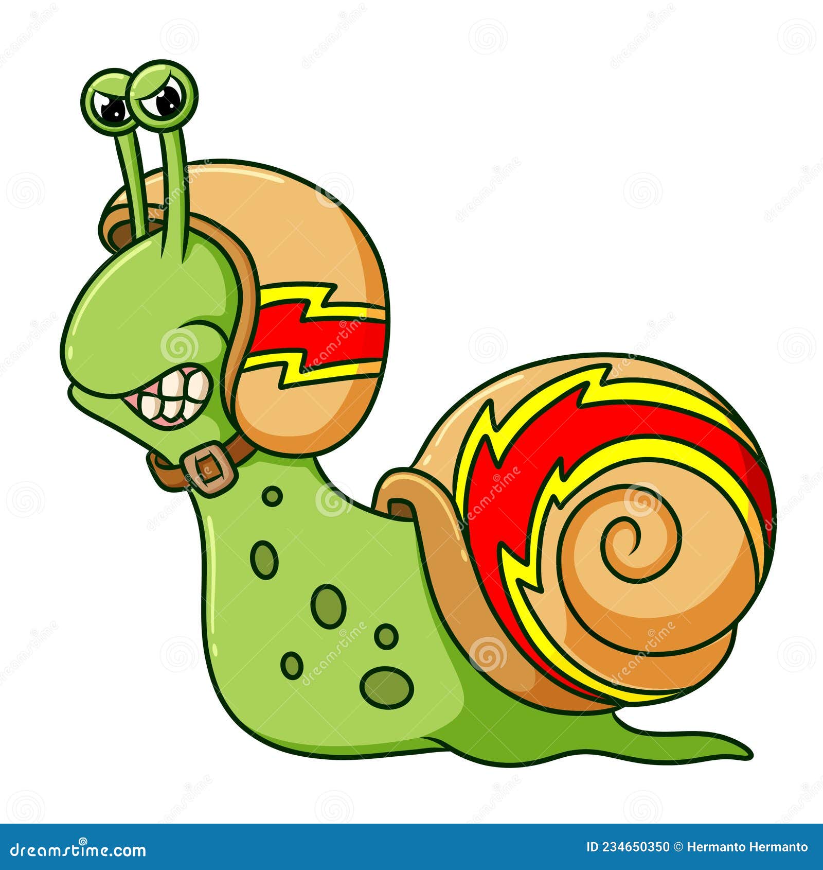 Angry Slug Monster Or Alien With One Big And Two Small Eyes Antennas ...