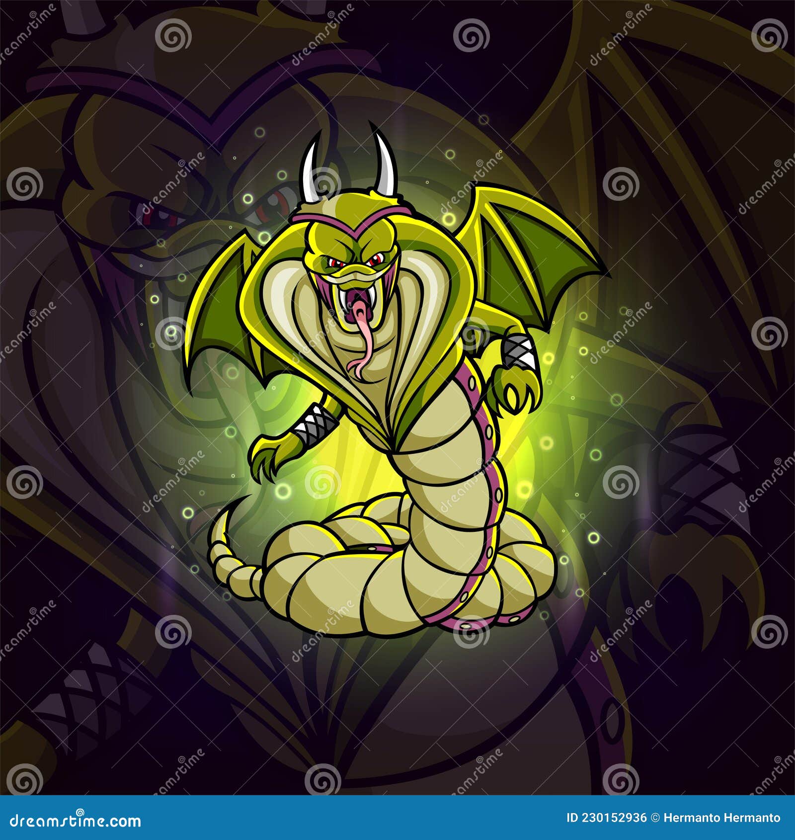 The Angry Snake Esport Mascot Design Vector Illustration ...