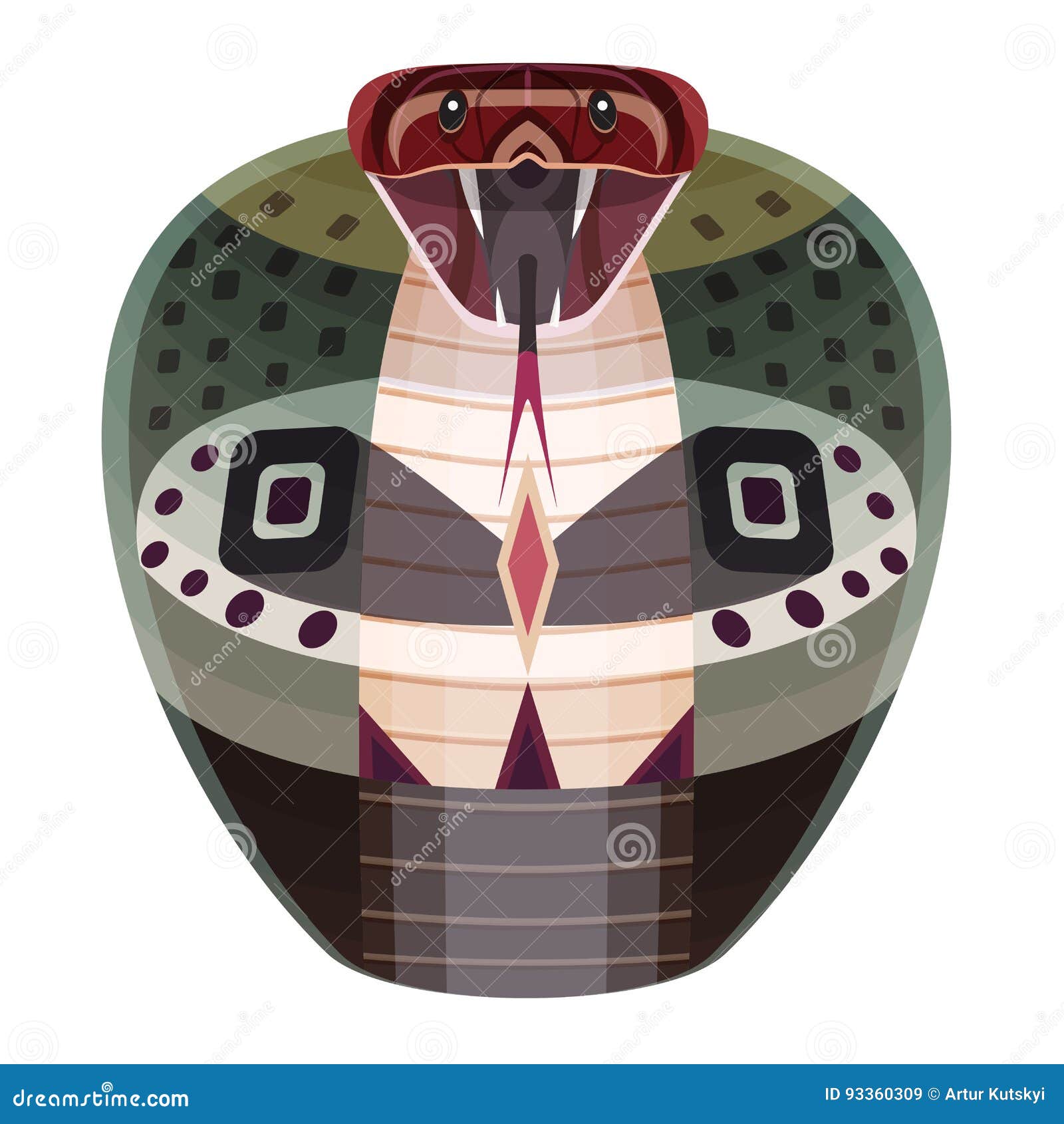 Angry Snake Head Logo. Vector Decorative Emblem. Stock Vector ...