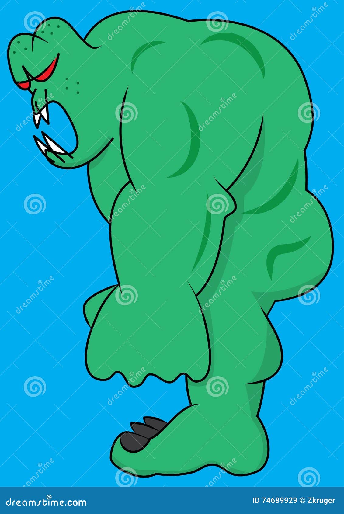 Angry Snarling Green Alien Monster Stock Vector - Illustration of ...