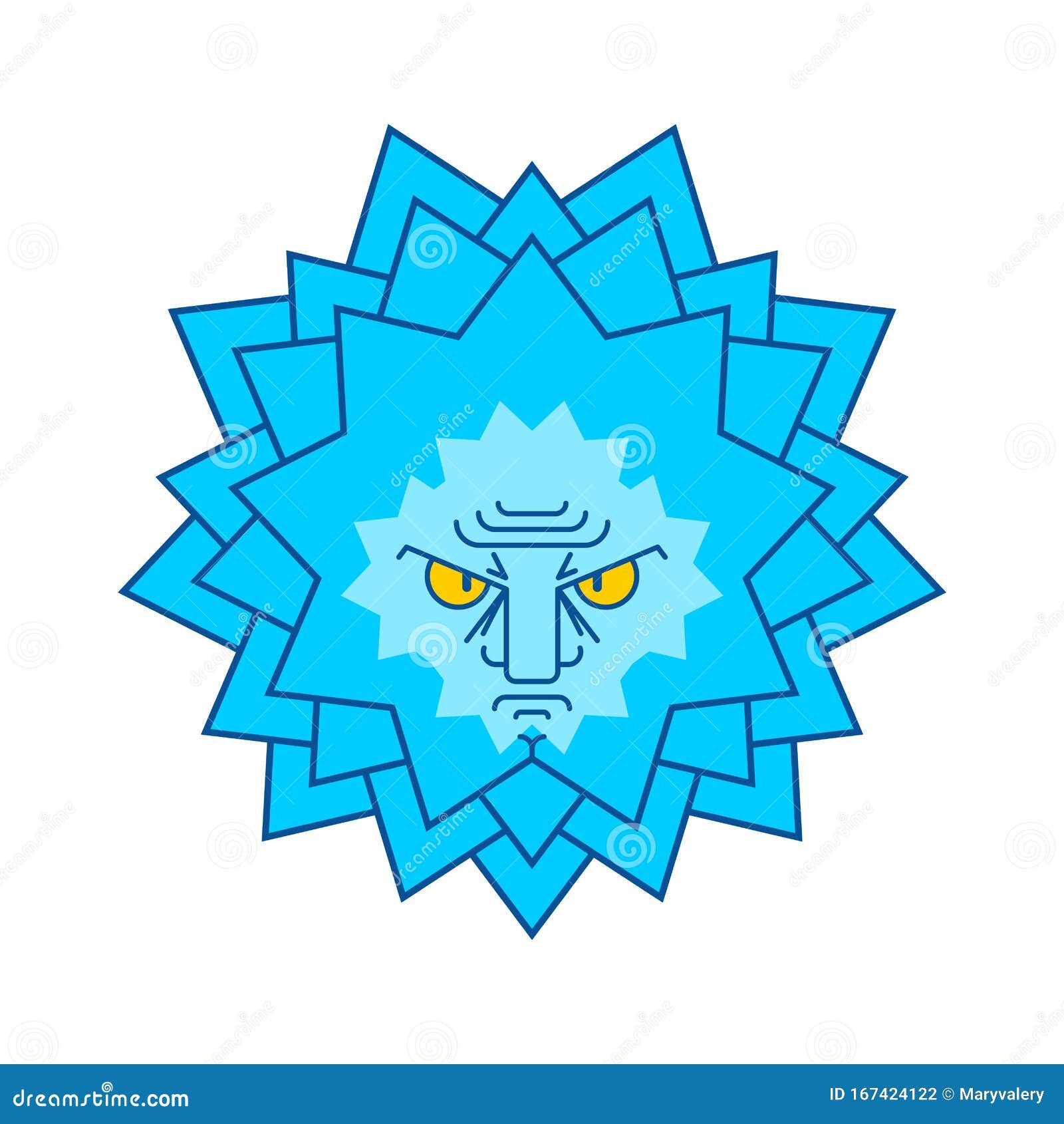 Angry Snowflake Isolated. Evil Flake of Snow Stock Vector ...