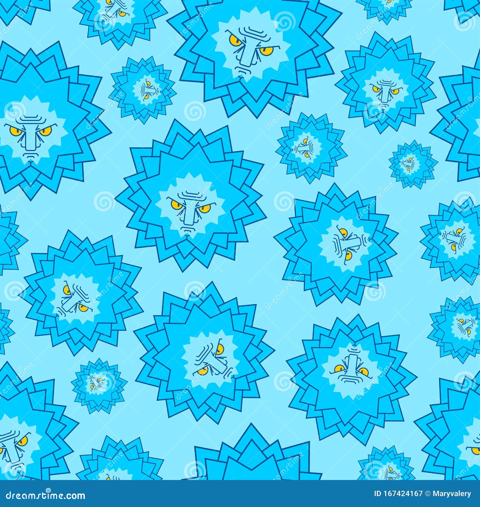 Angry Snowflake Pattern Seamless. Evil Flake of Snow Background Stock ...