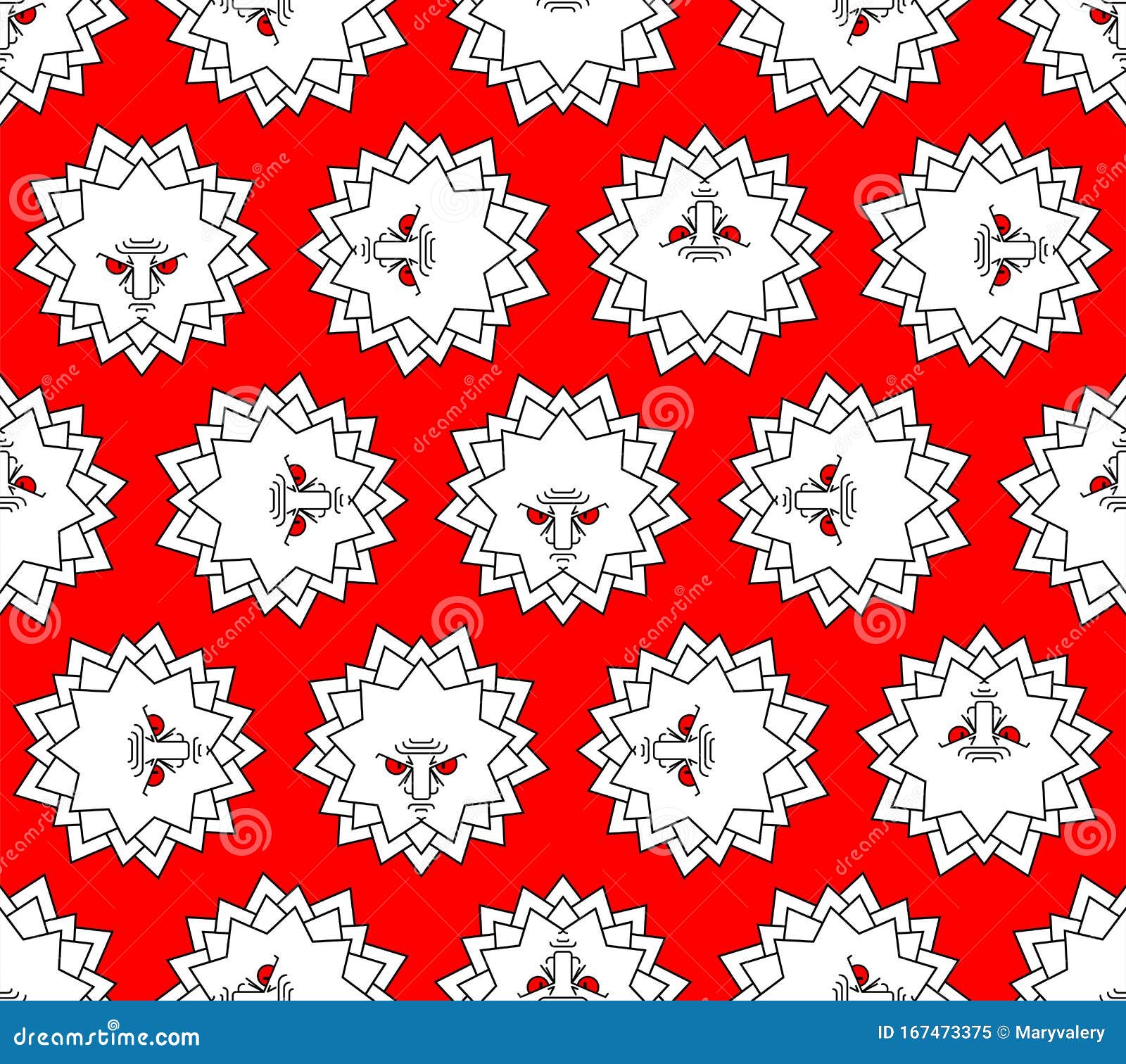 Angry Snowflake Pattern Seamless. Evil Flake Of Snow Background ...