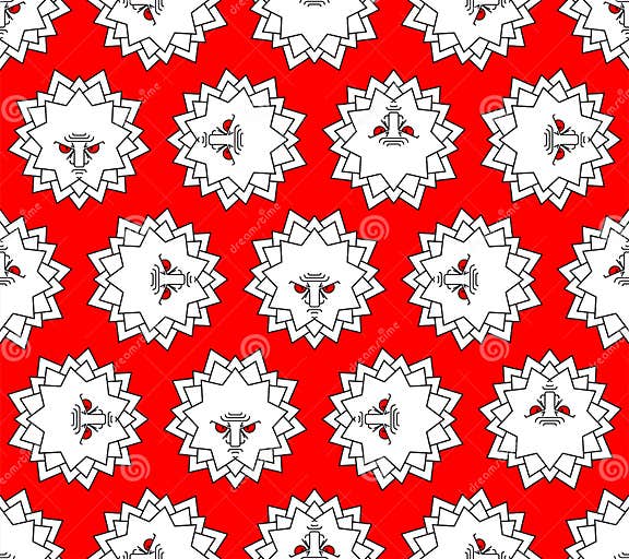 Angry Snowflake Pattern Seamless. Evil Flake of Snow Background Stock ...