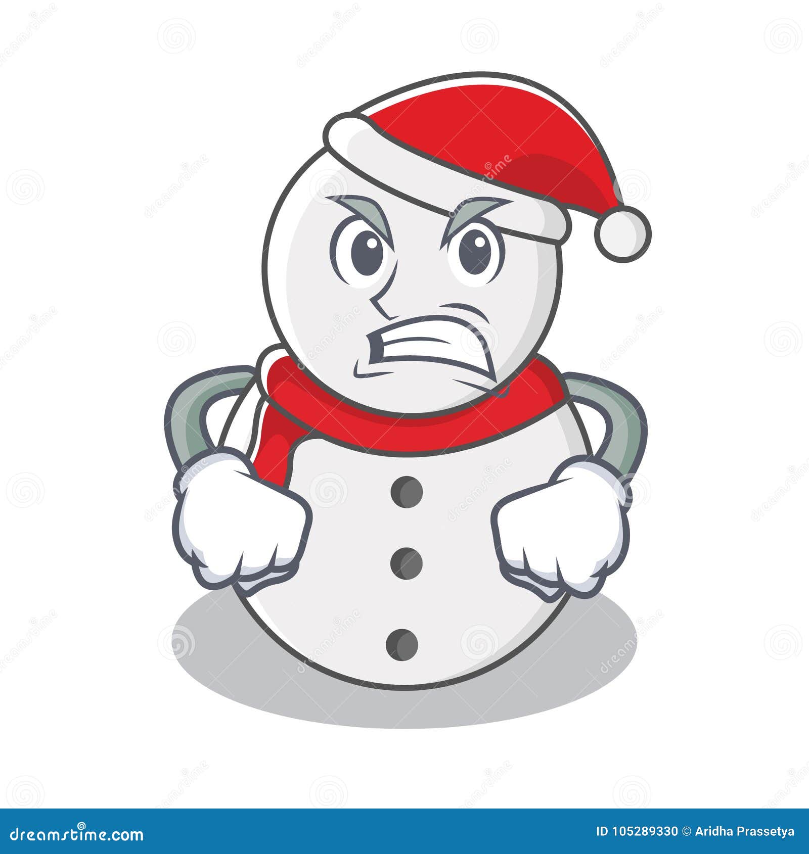 Angry Snowman Character Cartoon Style Stock Vector - Illustration of ...