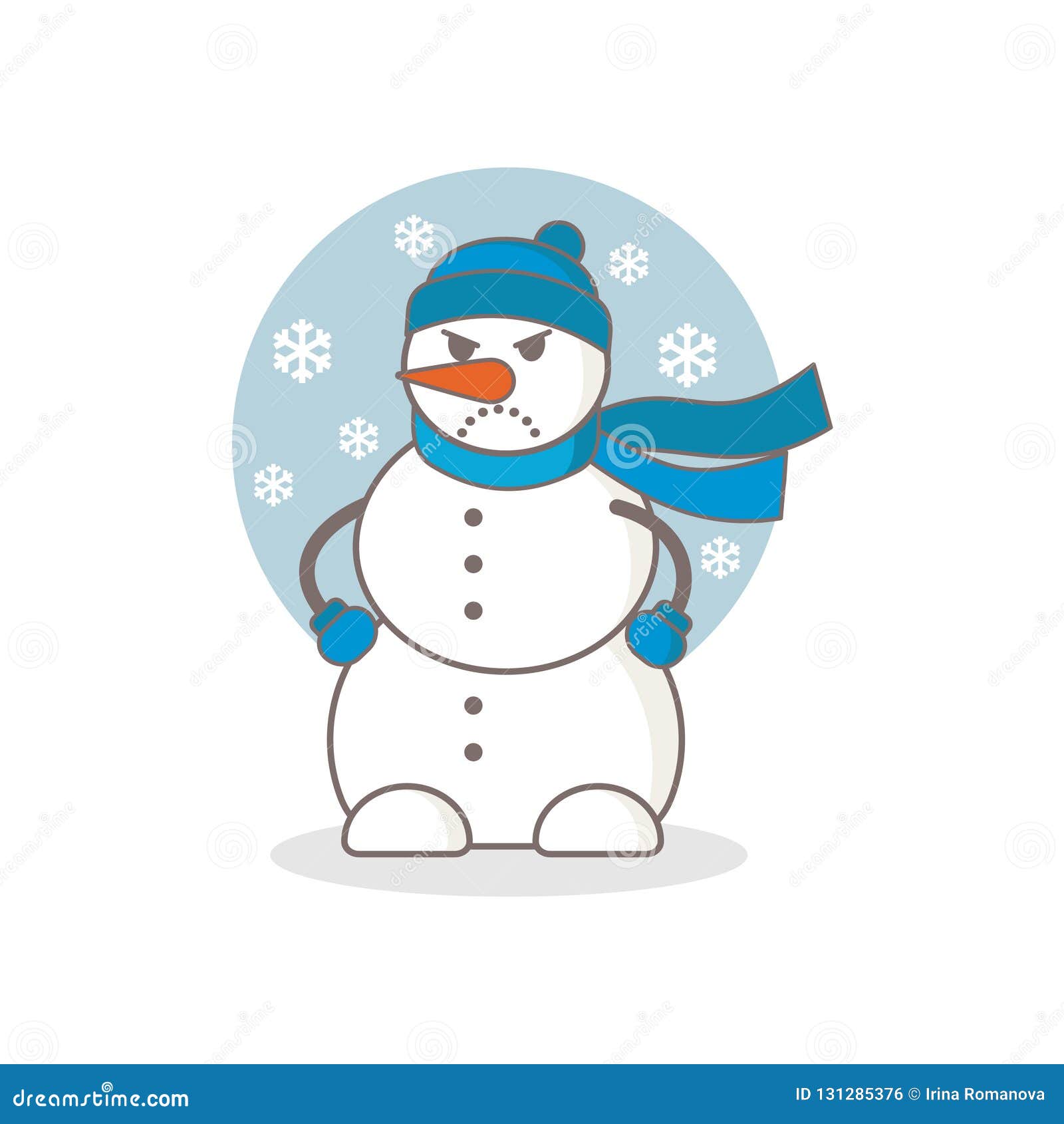 Angry Snowman Vector Illustration Stock Vector - Illustration of symbol ...